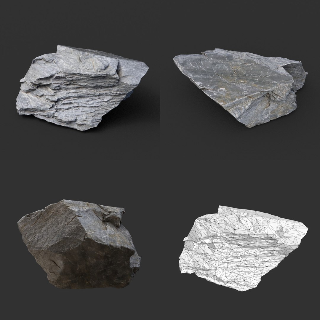 12 Low Poly PBR Rock Photogrammetry 3D Model - TurboSquid 2163094