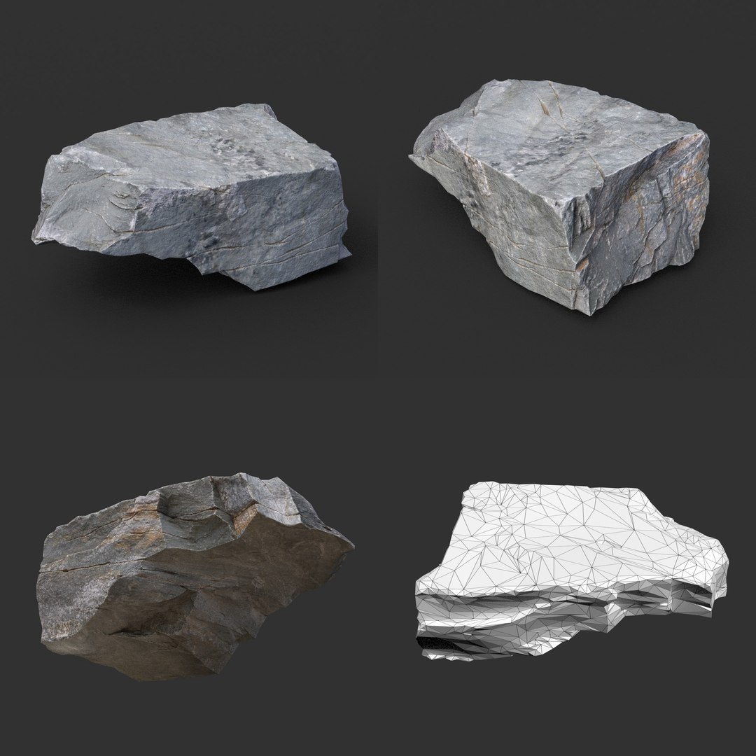 12 Low Poly PBR Rock Photogrammetry 3D Model - TurboSquid 2163094