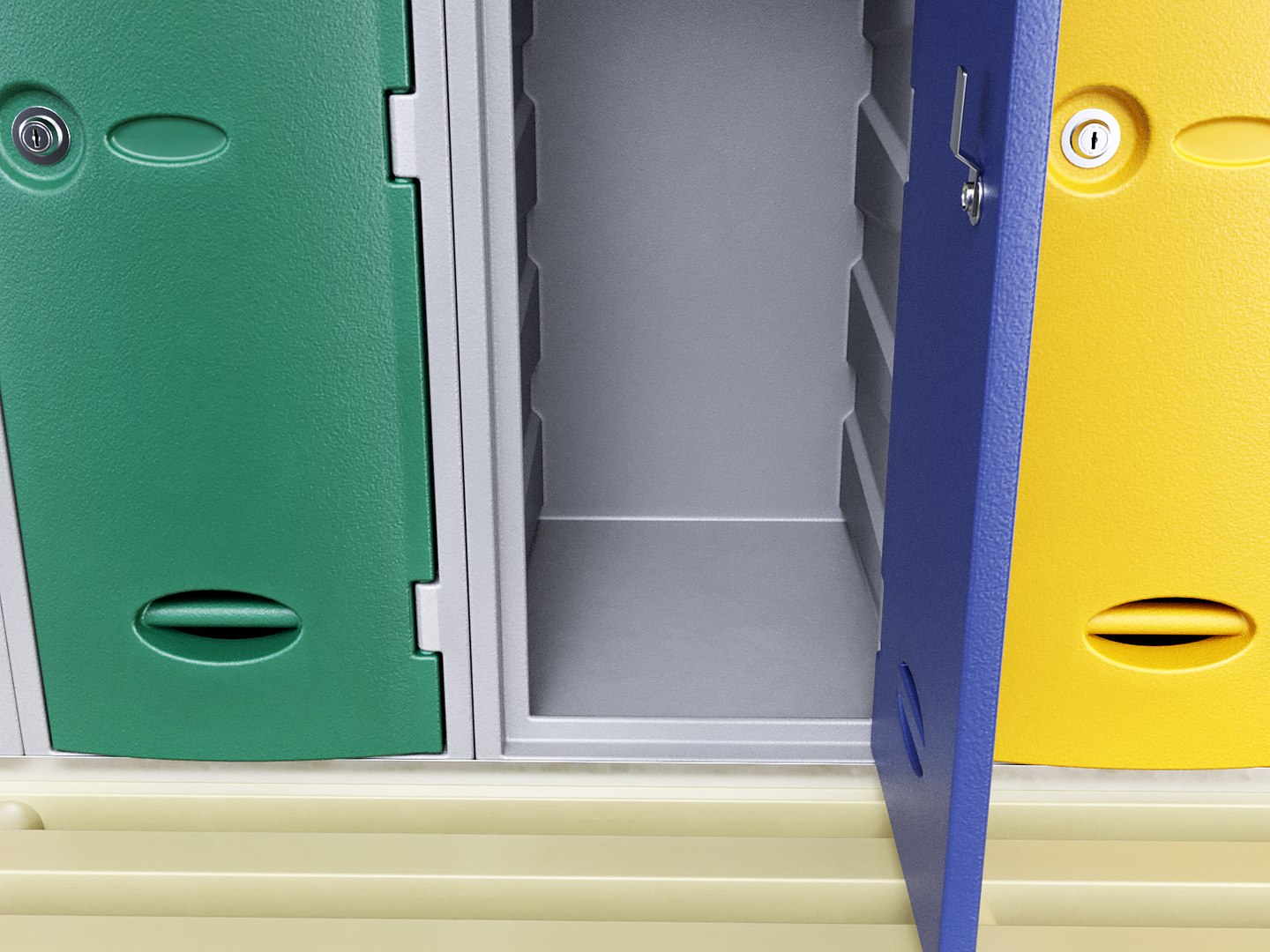 3D Model Storage Lockers On A Bench - TurboSquid 2003910