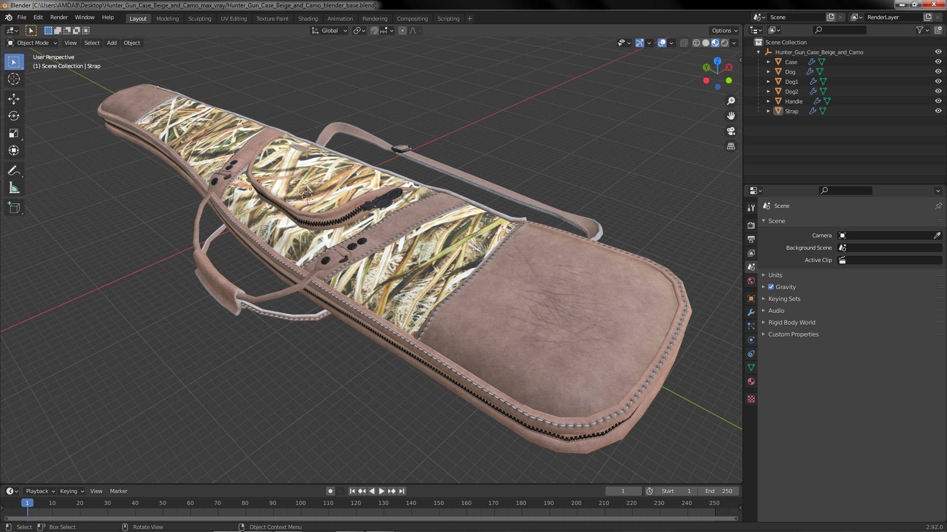 3D Hunter Gun Case Beige And Camo Model - TurboSquid 2111876