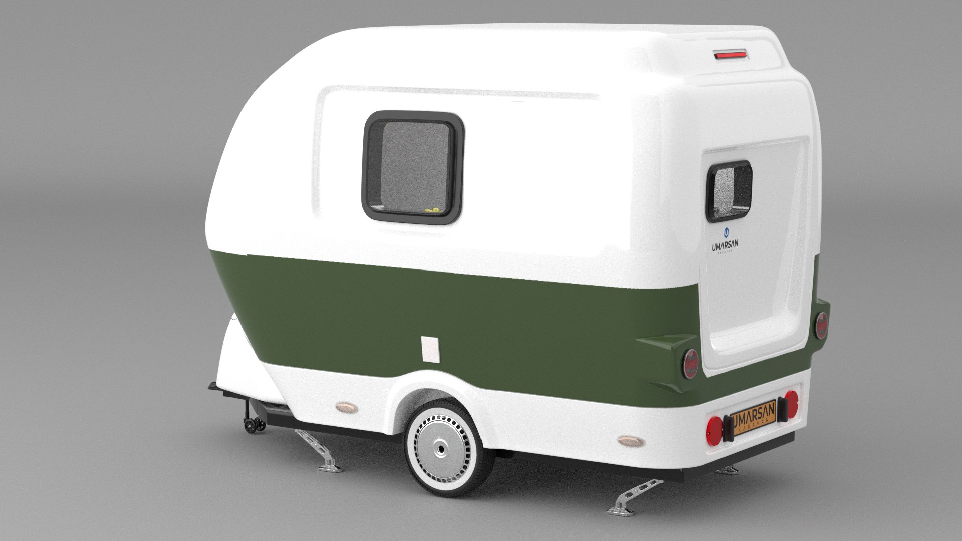 3D Capsule Caravans Mini Micro Camper Trailer Olive Green - TurboSquid ...