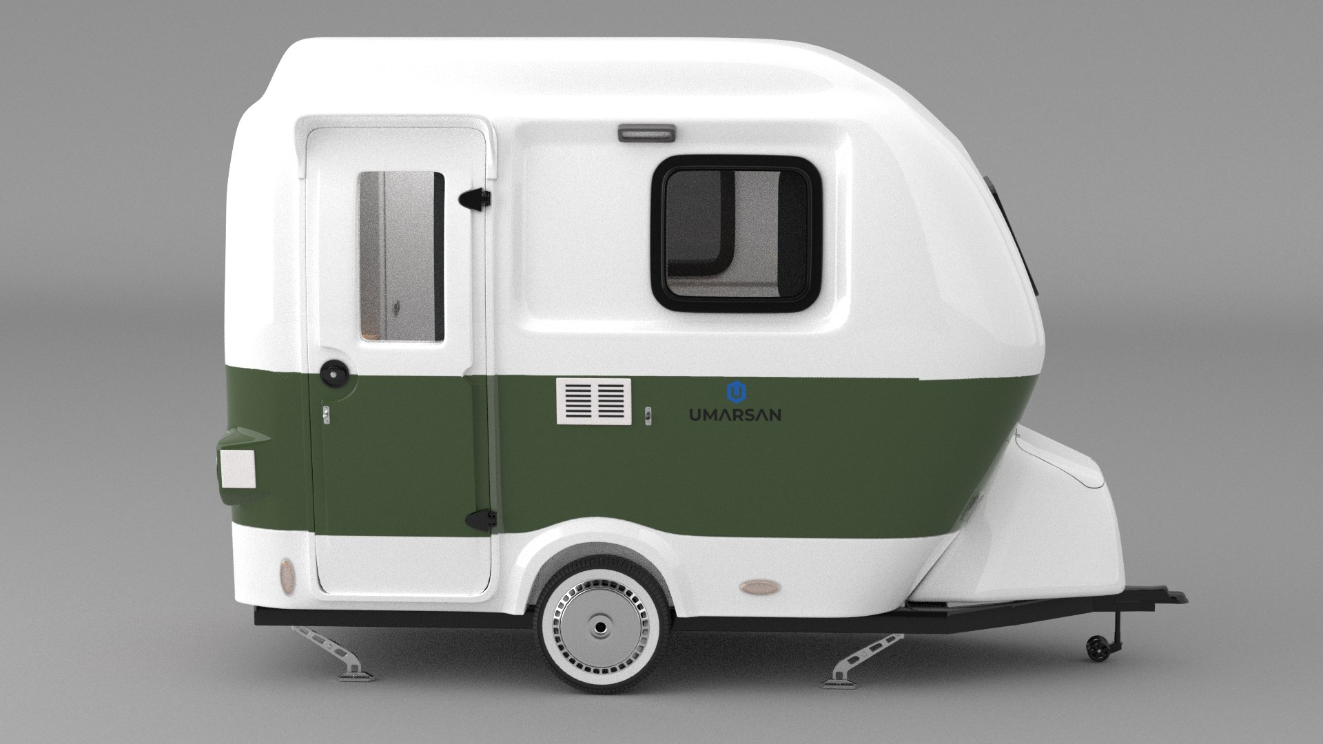 3D Capsule Caravans Mini Micro Camper Trailer Olive Green - TurboSquid ...