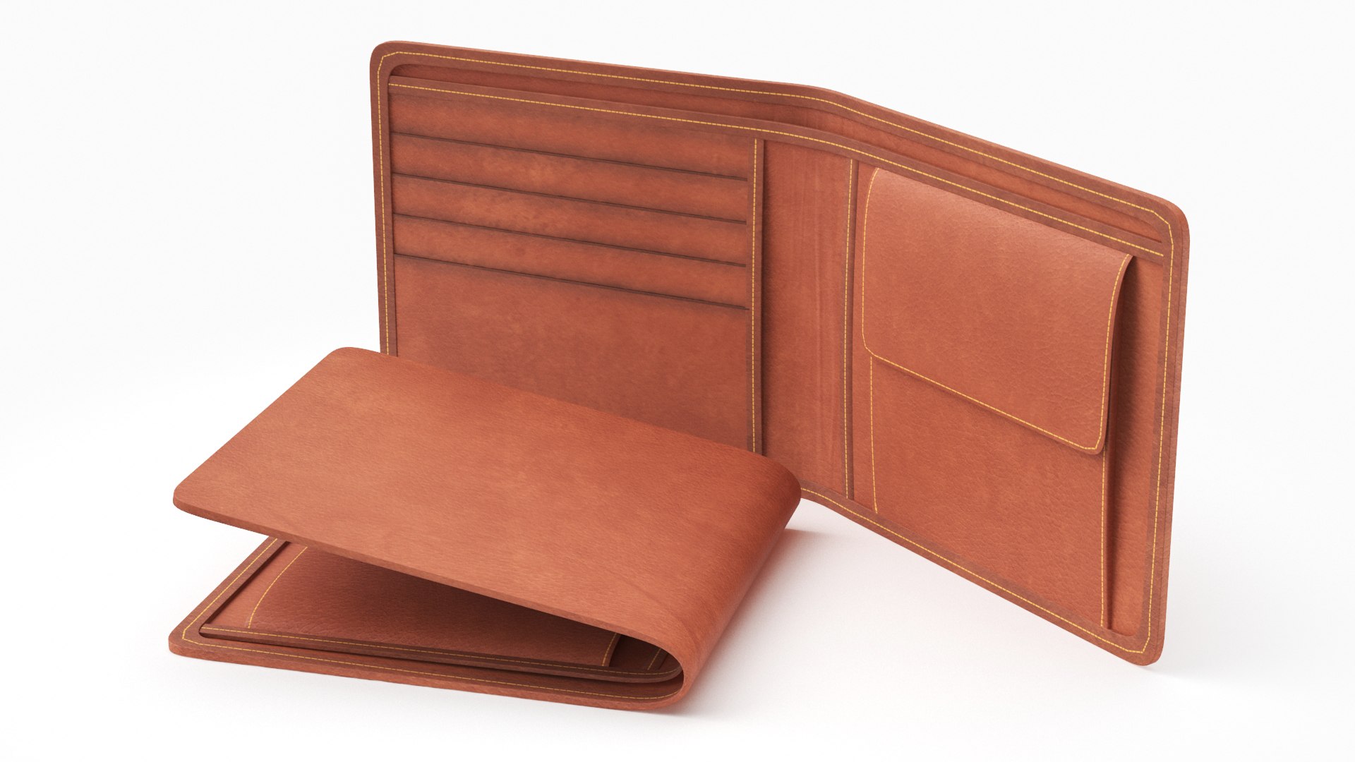 Leather Wallet Set 02 3D Model - TurboSquid 2332441