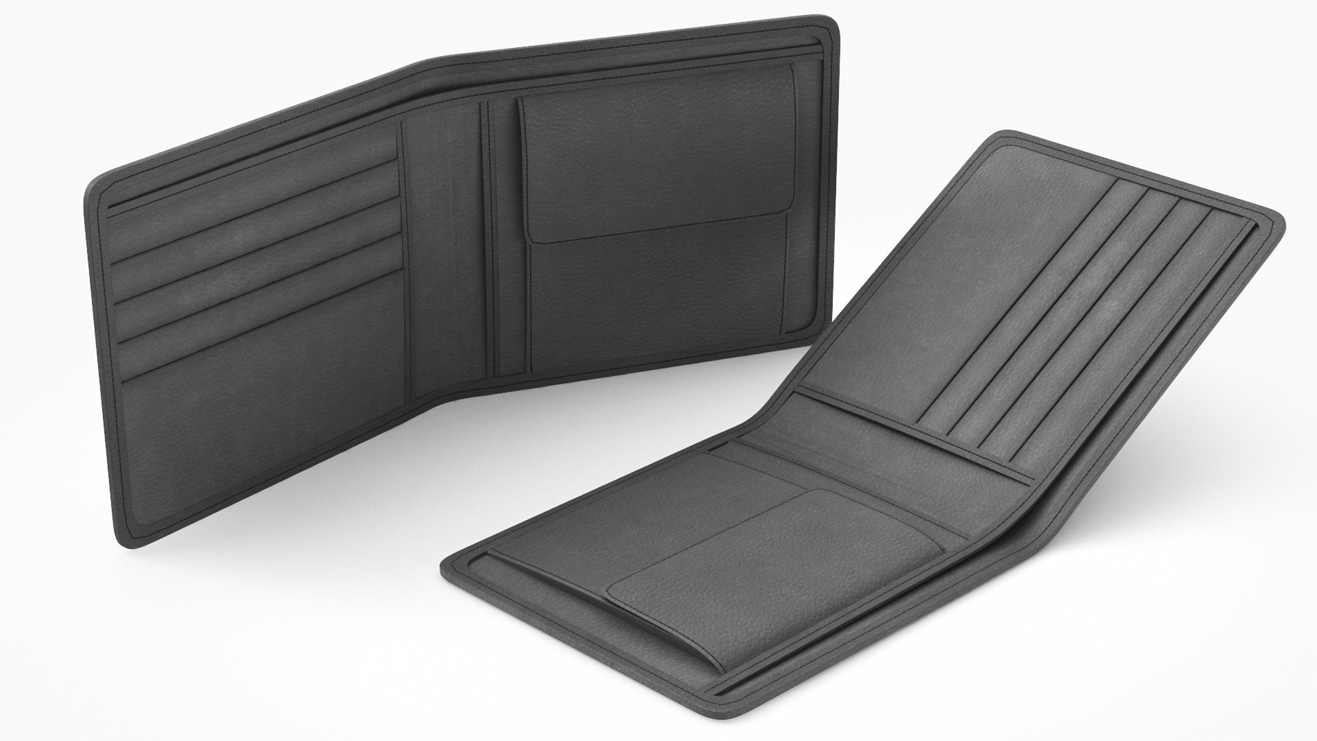 Leather Wallet Set 02 3D Model - TurboSquid 2332441