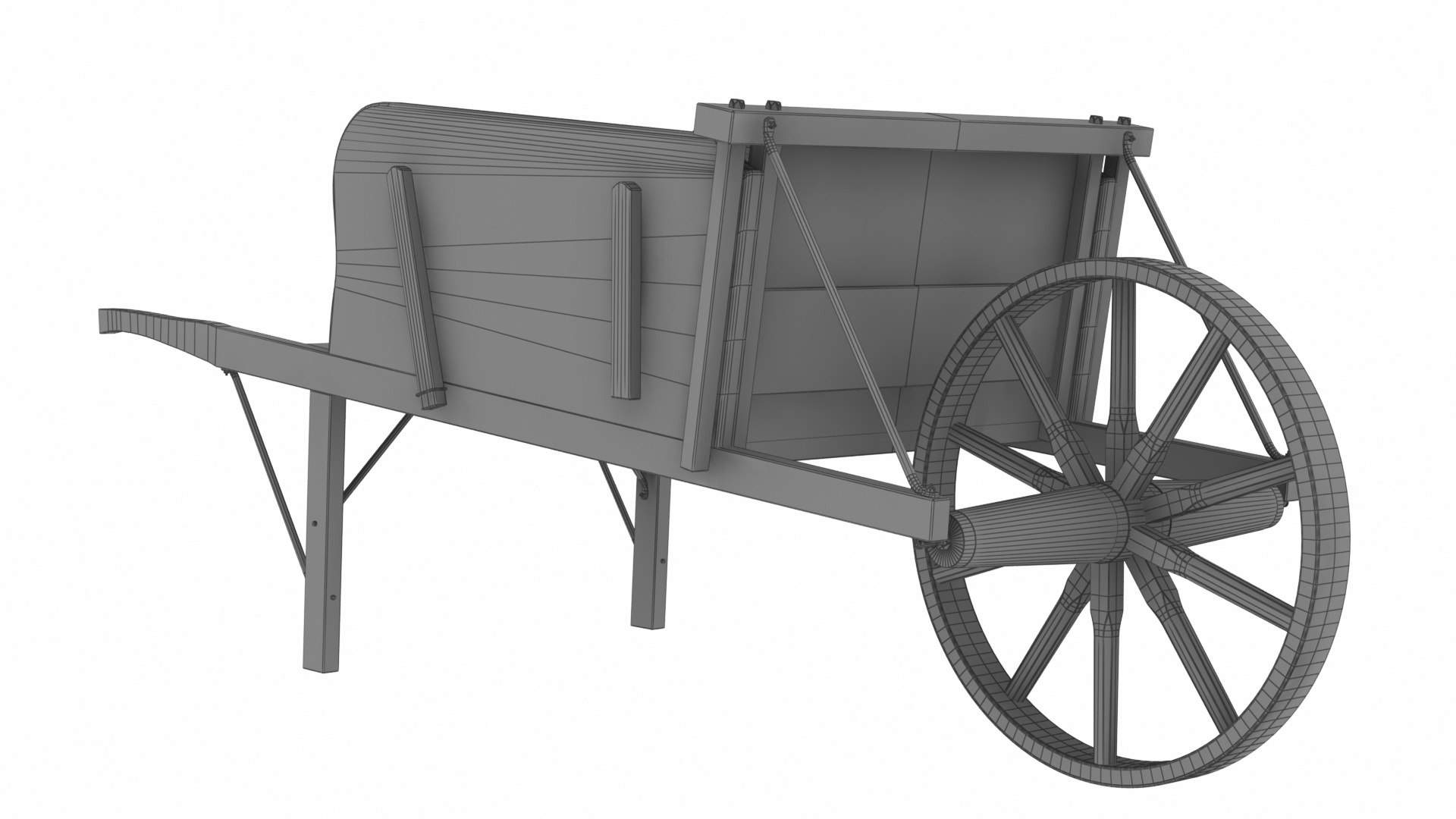 Wooden Wheelbarrow 3D Model - TurboSquid 2356003
