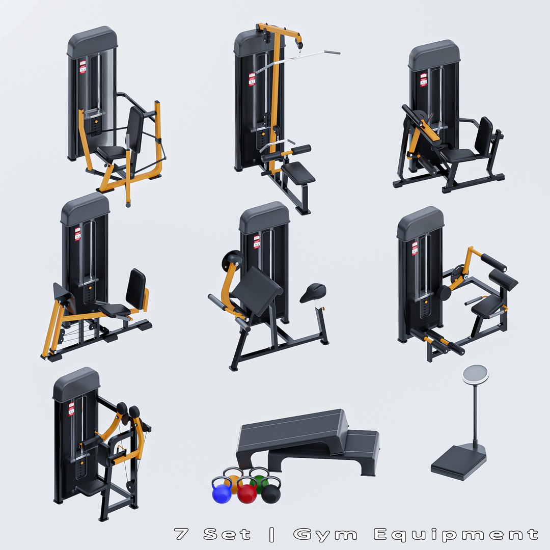 10 Gym Equipmen Blender - Fbx -Obj 3D model - TurboSquid 2060049