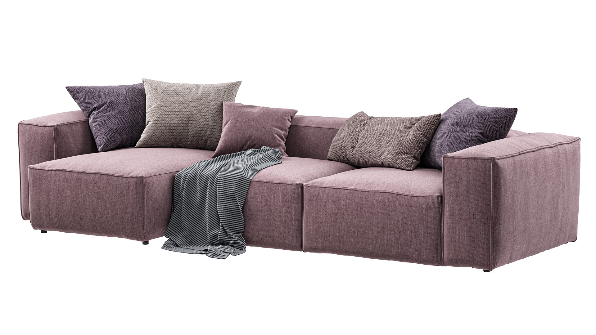 3D Model Bolia - Cosima 3-seat Chaise Longue Sofa - TurboSquid 2054901