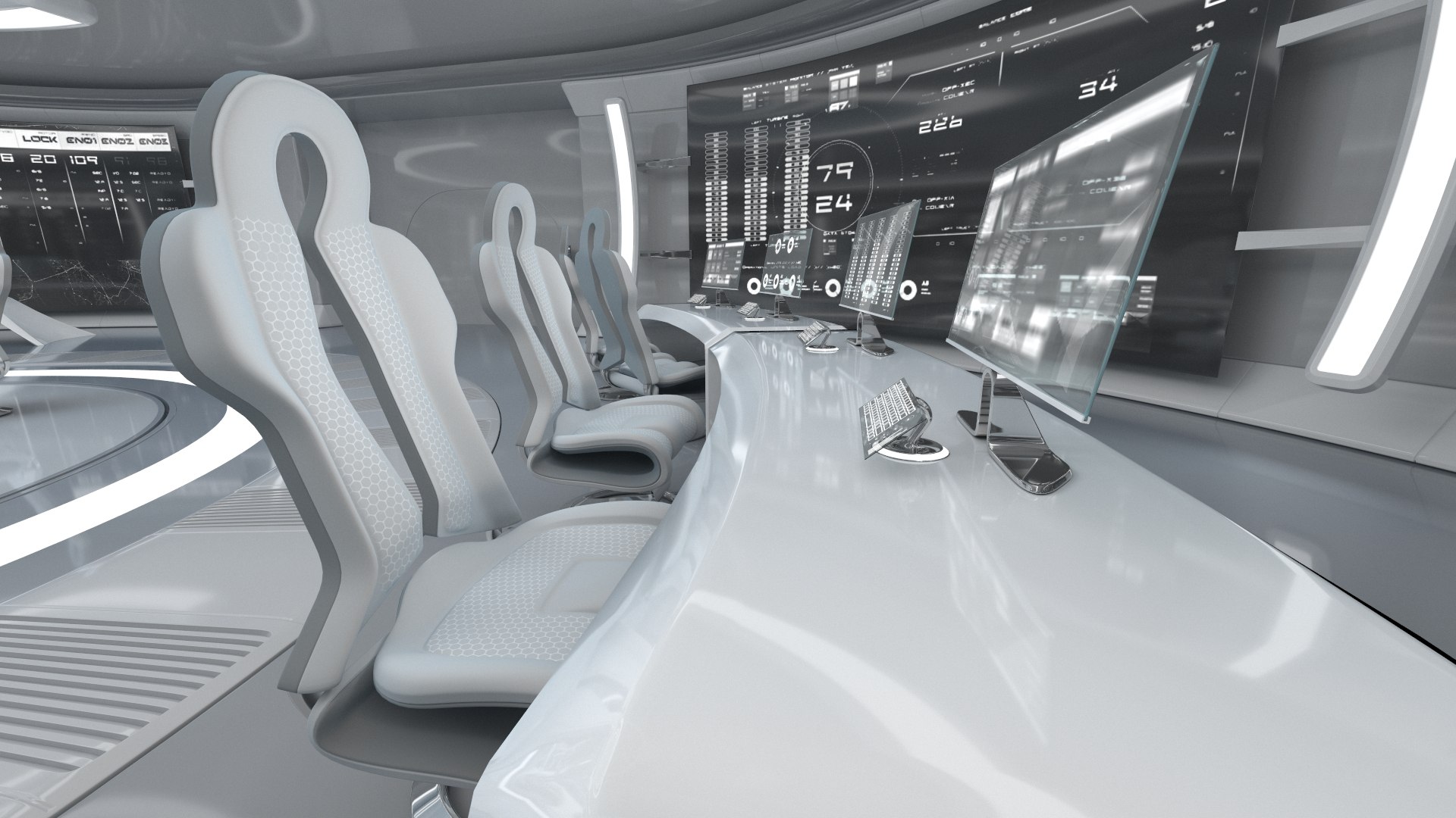 Sci-Fi Futuristic Command Room Model - TurboSquid 1740599