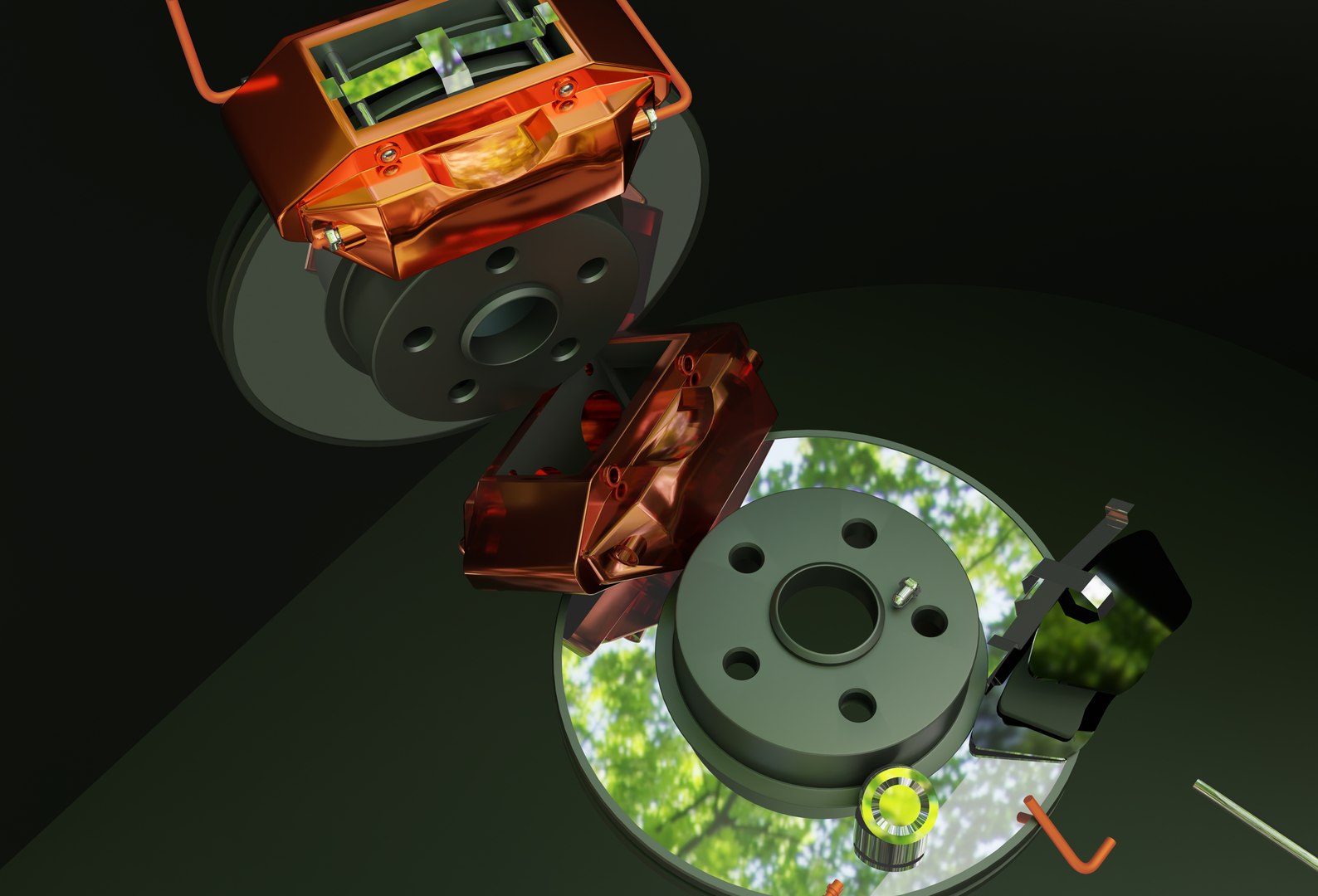 Car Caliper With Brake Disc 3D - TurboSquid 2027637