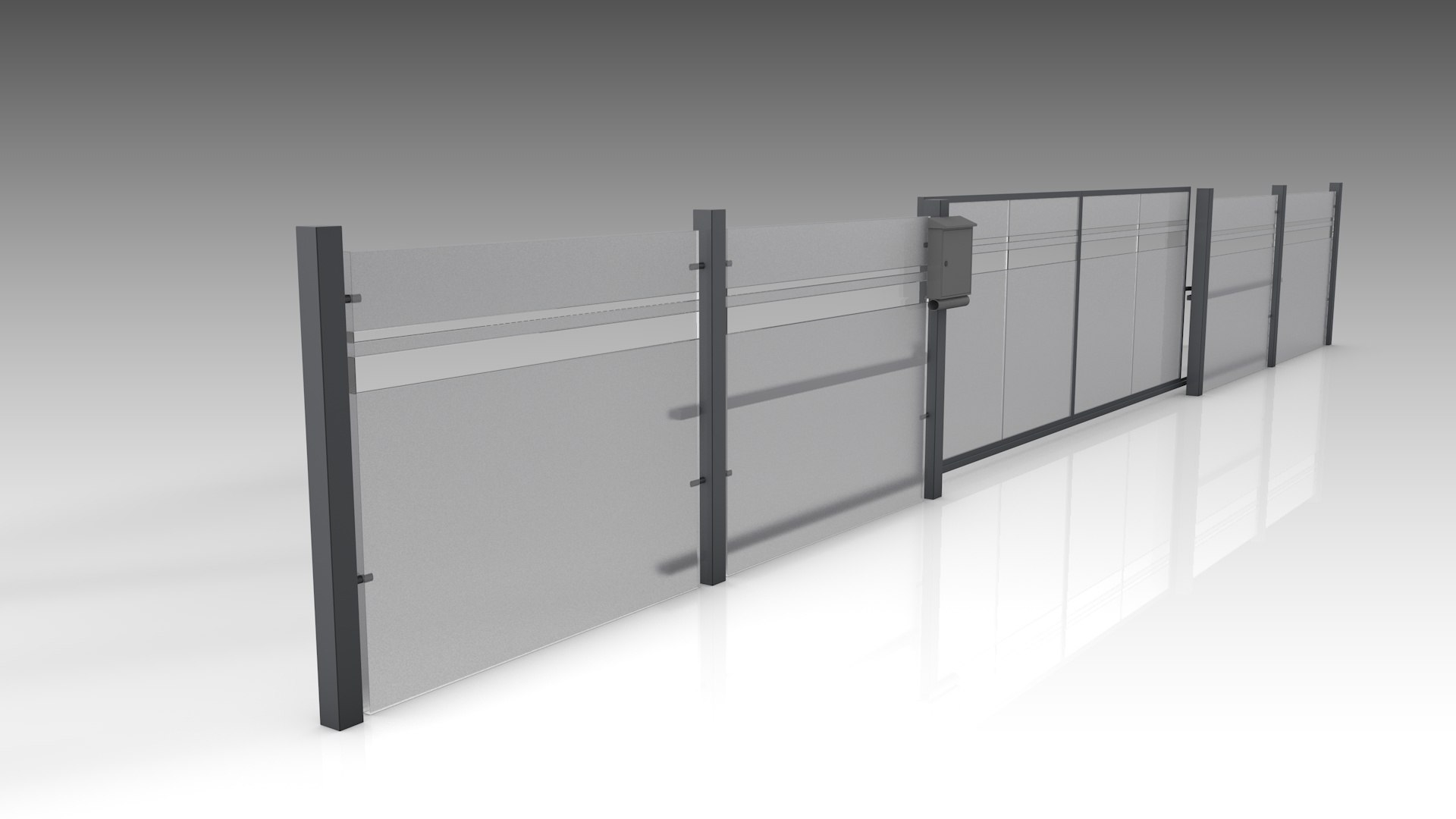 3D Gate Fence Glass Model - TurboSquid 1202571