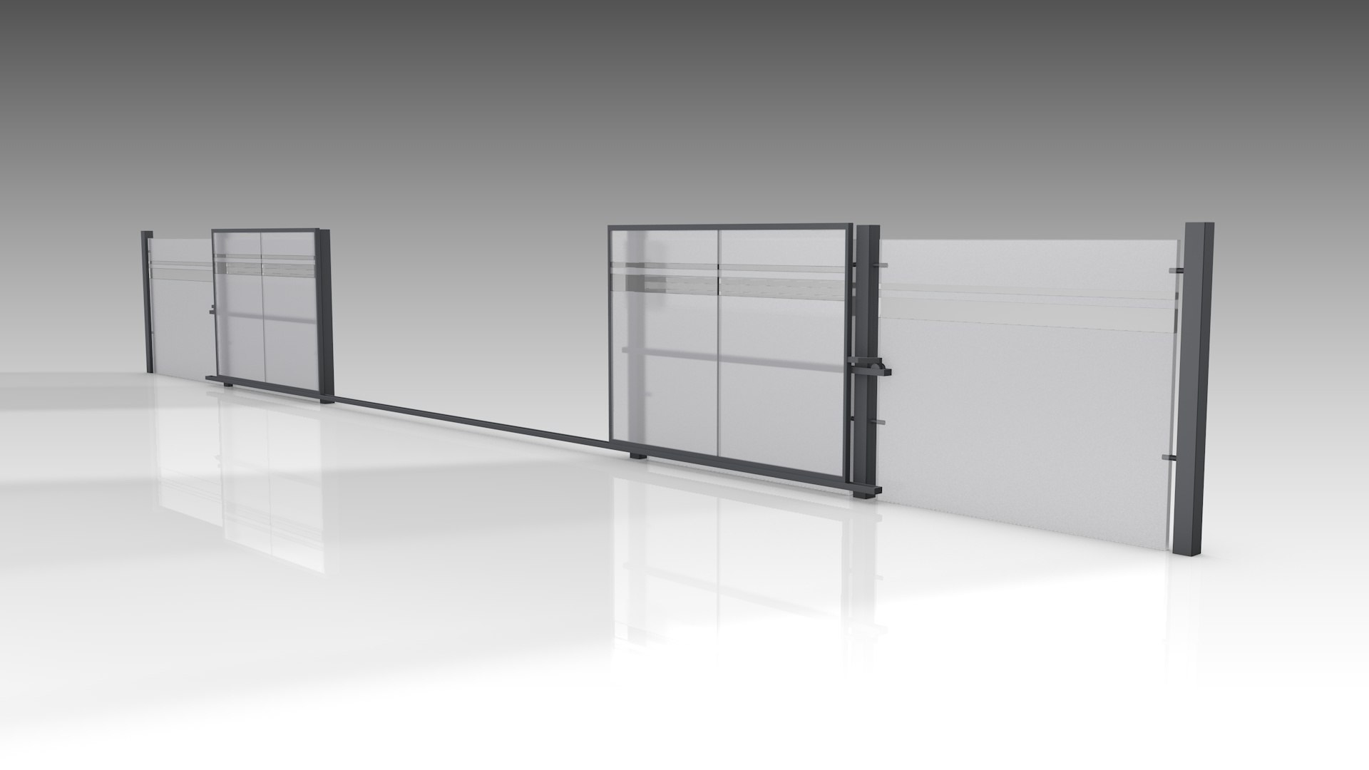 3D Gate Fence Glass Model - TurboSquid 1202571