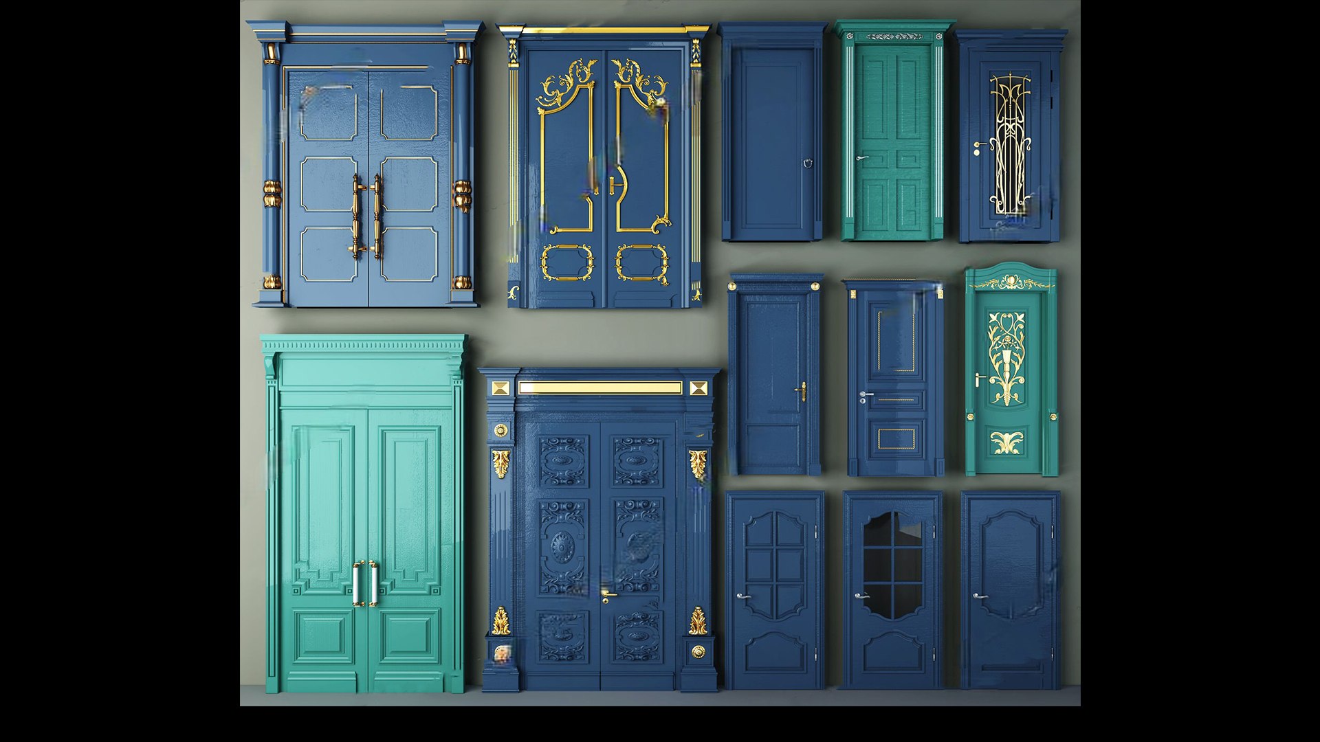 Classical Doors bundle set 3D model - TurboSquid 2150333