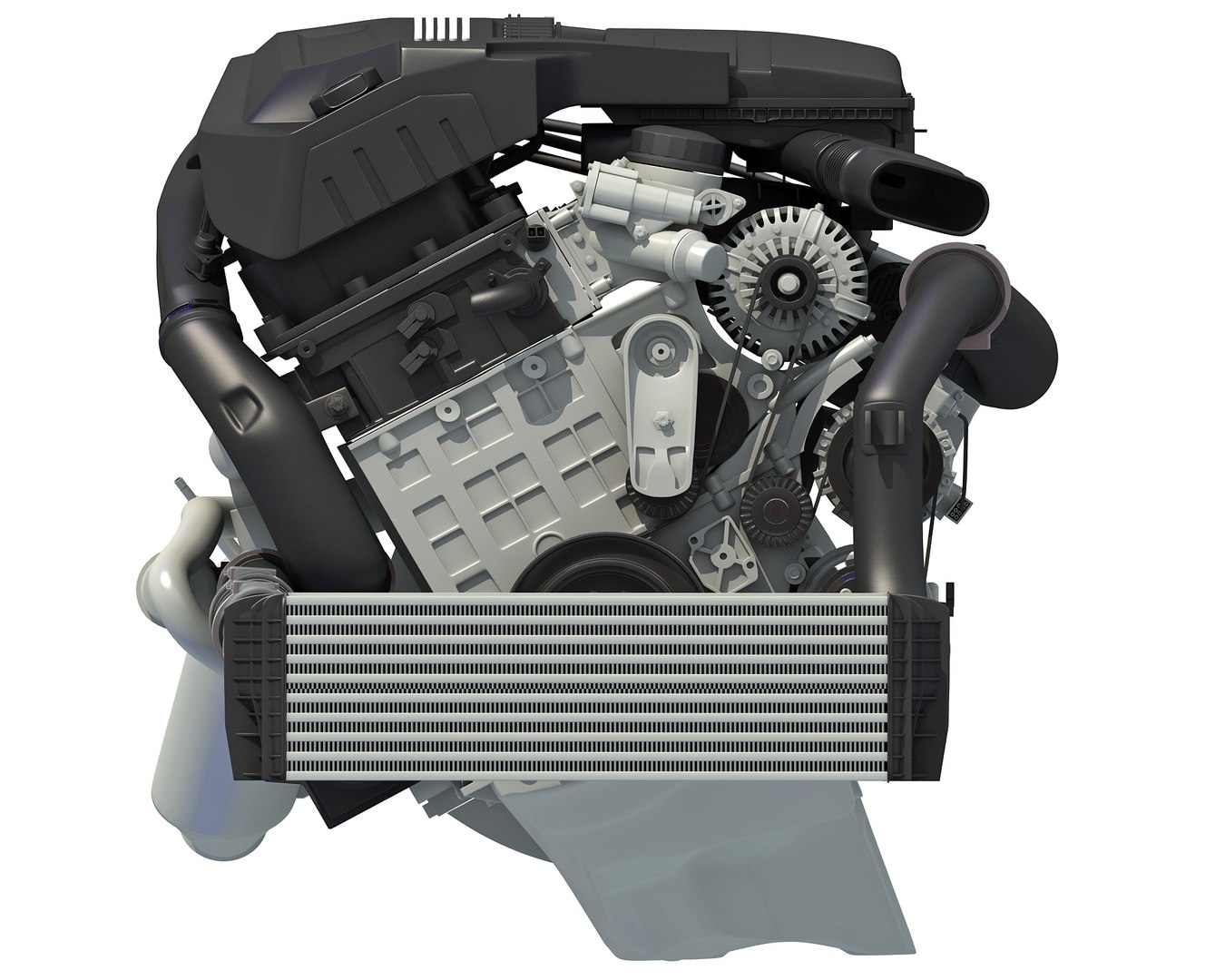 Turbo Straight Six-cylinder Petrol Engine 3d C4d