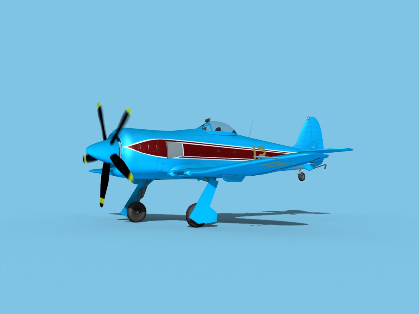 Propeller Hawker Sea Fury 3D Model - TurboSquid 1489041