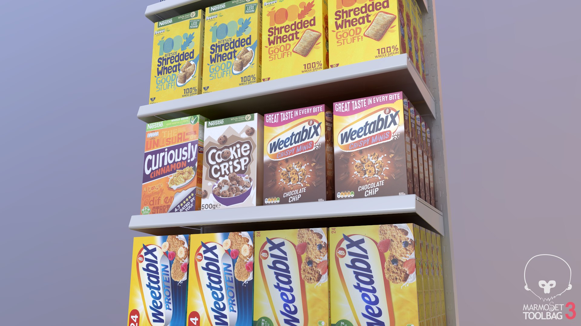 3D Supermarket Shelf Cereal model - TurboSquid 1878361