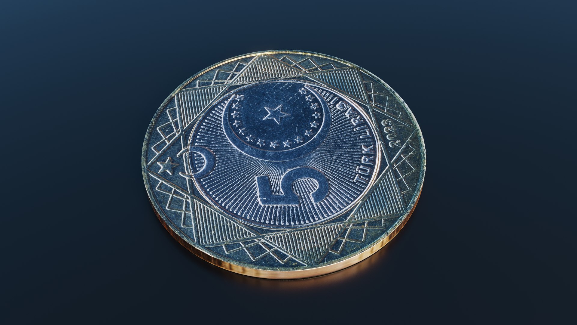 3D Model Turkish Lira Coin - TurboSquid 2286683