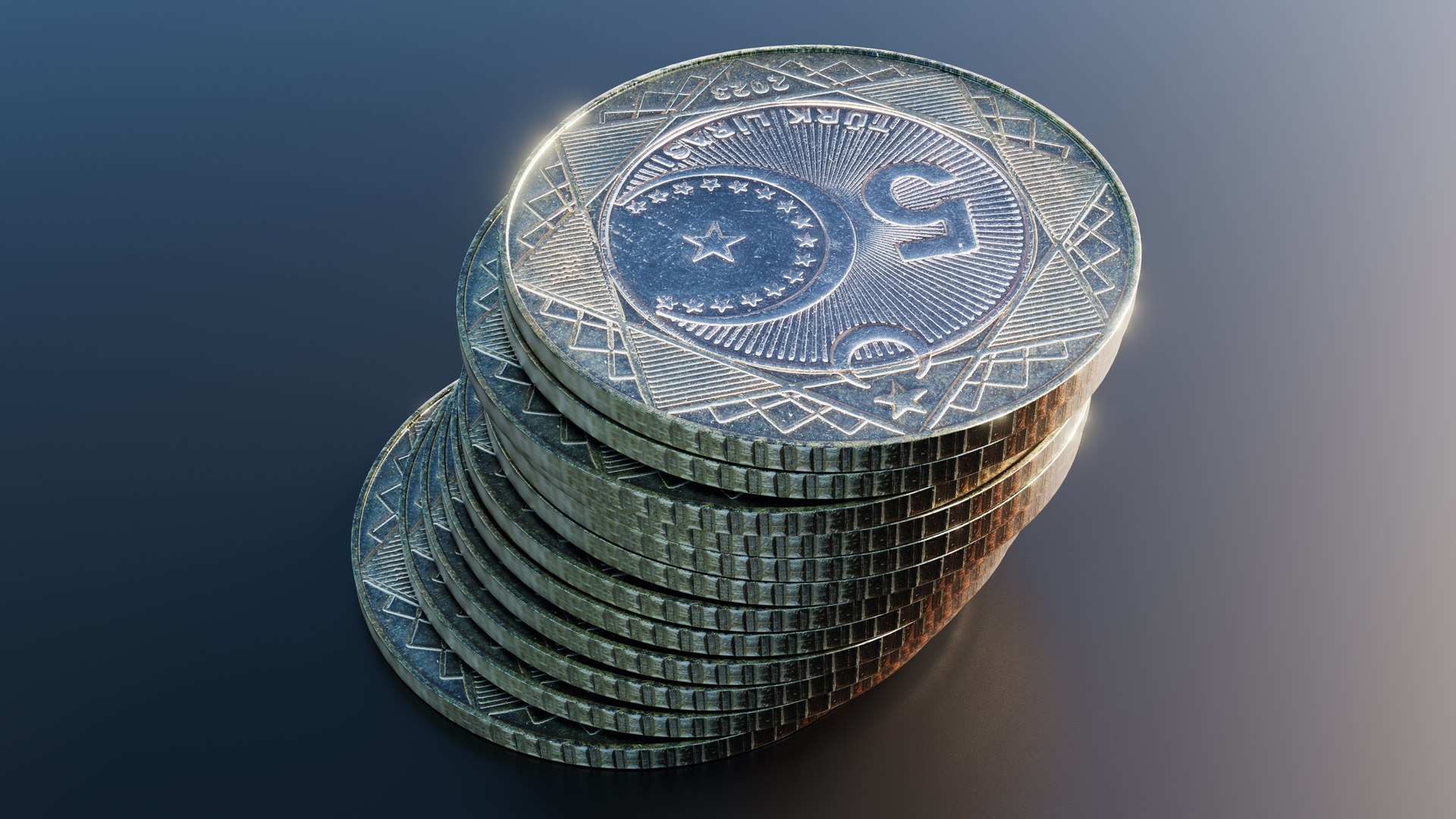 3D Model Turkish Lira Coin - TurboSquid 2286683