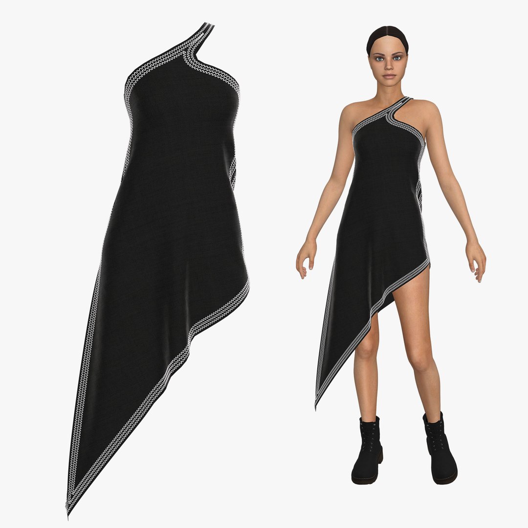 Crooke Dress Marvelous Designer Or Clo3D ZPRJ 3D Model - TurboSquid 2168800