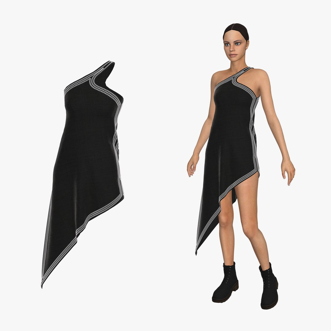 Crooke Dress Marvelous Designer Or Clo3D ZPRJ 3D Model - TurboSquid 2168800
