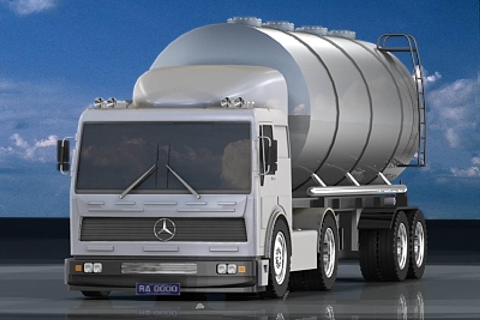 Truck Mercedes Pickup 3d Model