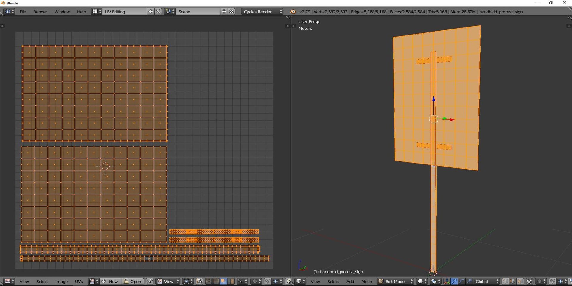 Handheld protest sign 3D - TurboSquid 1420216