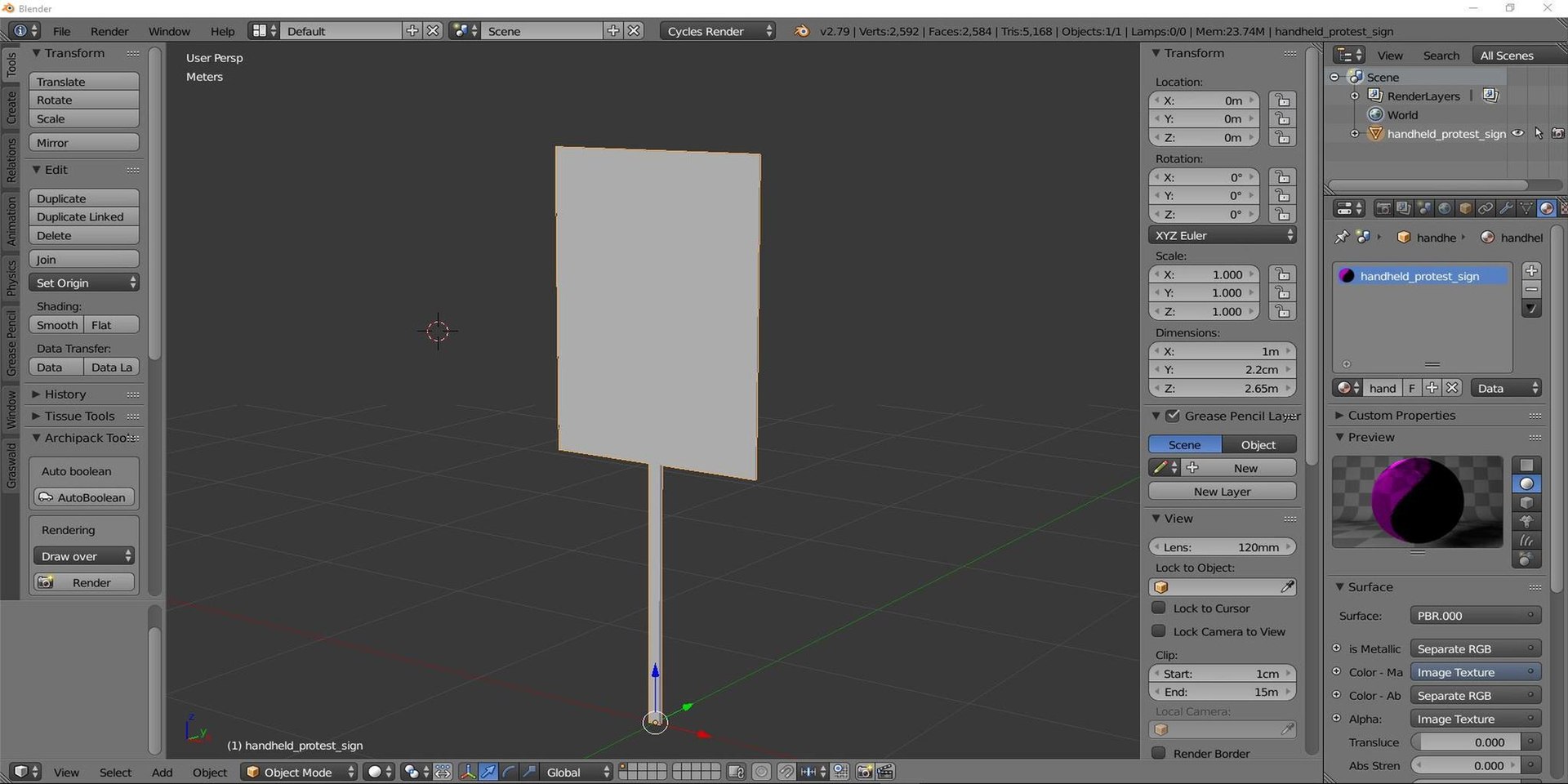 Handheld protest sign 3D - TurboSquid 1420216