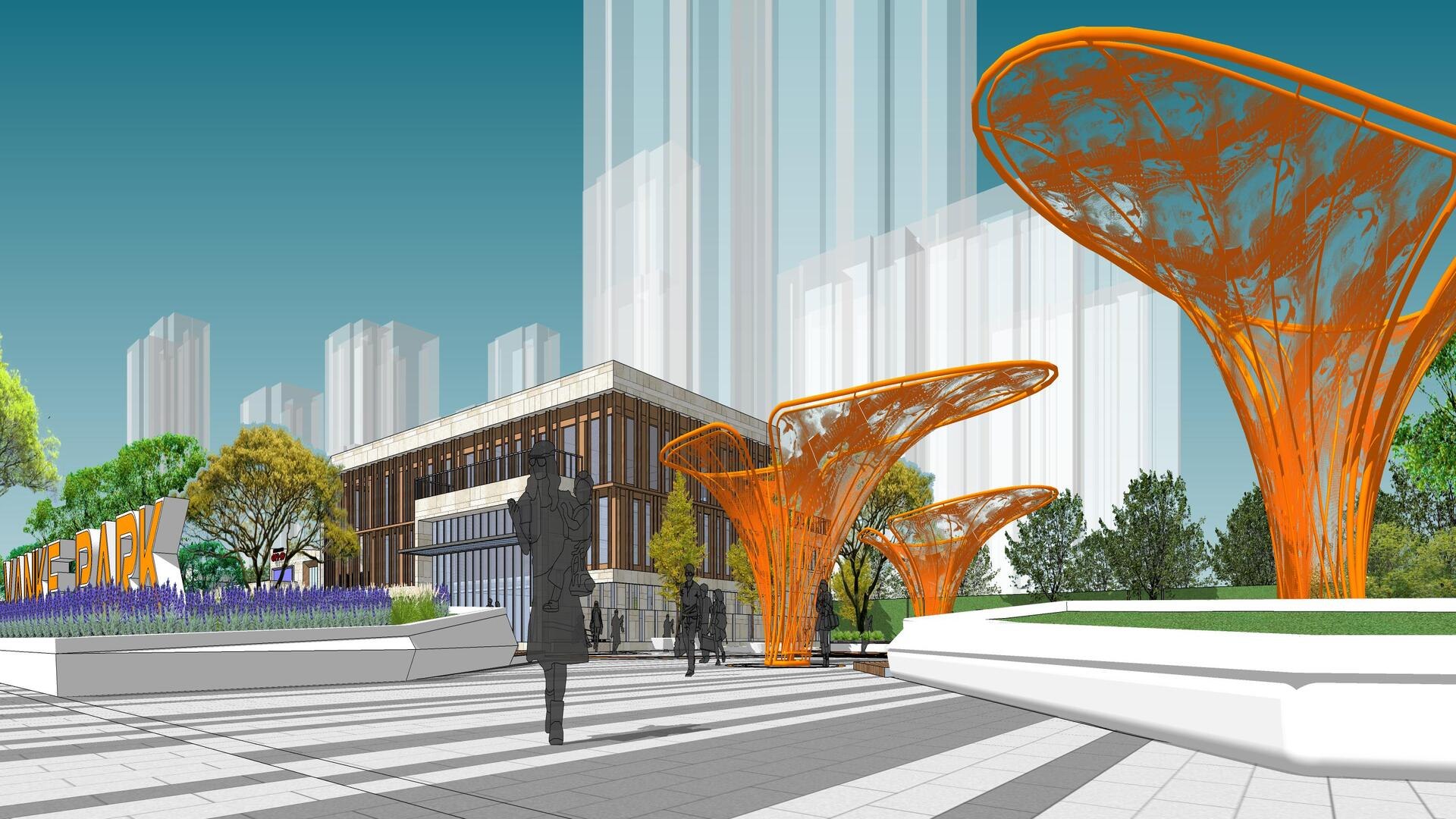 SHOPPING MALL LANDSCAPE ARCHITECTURE Model - TurboSquid 2210532
