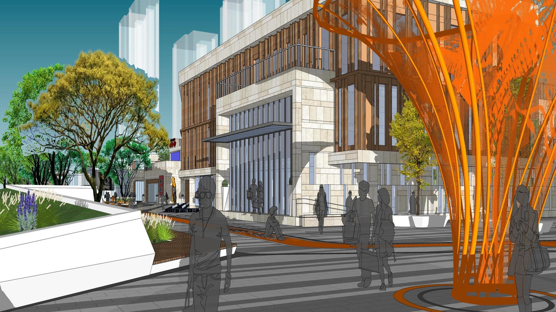 SHOPPING MALL LANDSCAPE ARCHITECTURE Model - TurboSquid 2210532