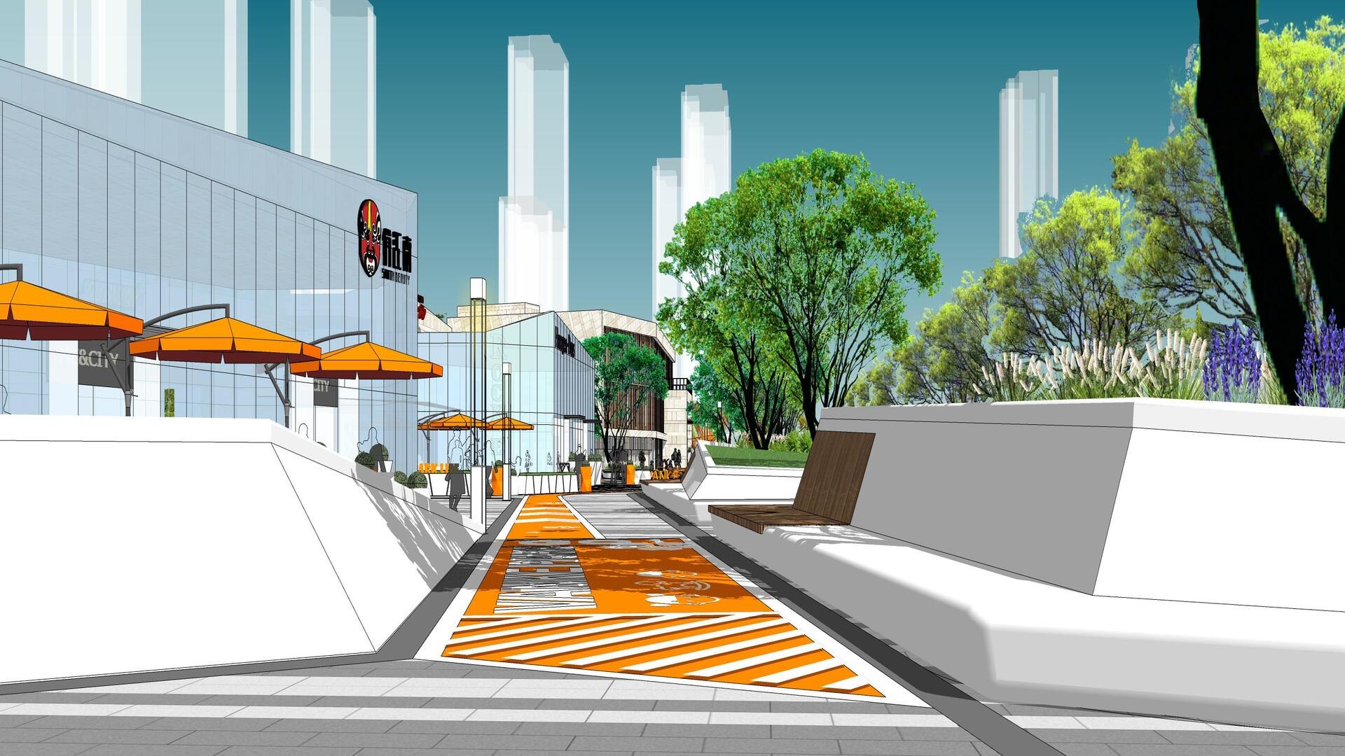 SHOPPING MALL LANDSCAPE ARCHITECTURE Model - TurboSquid 2210532