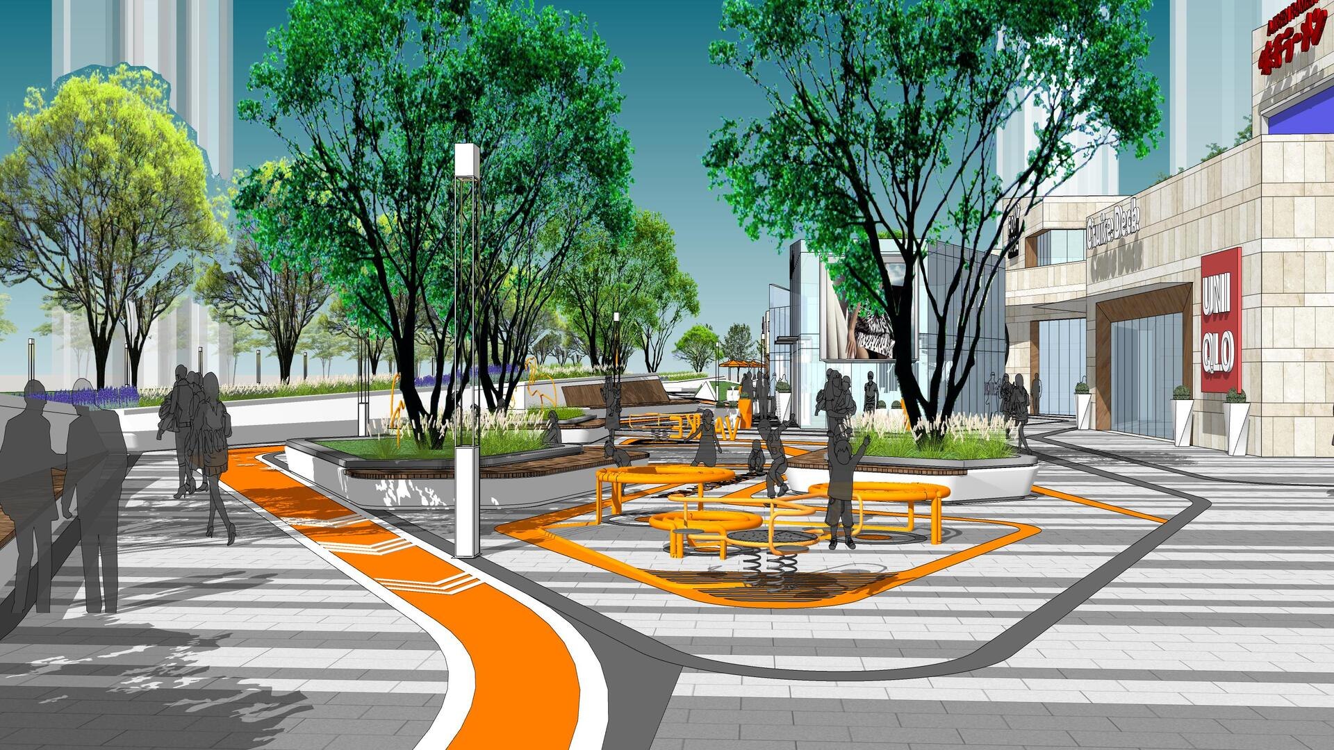 SHOPPING MALL LANDSCAPE ARCHITECTURE Model - TurboSquid 2210532
