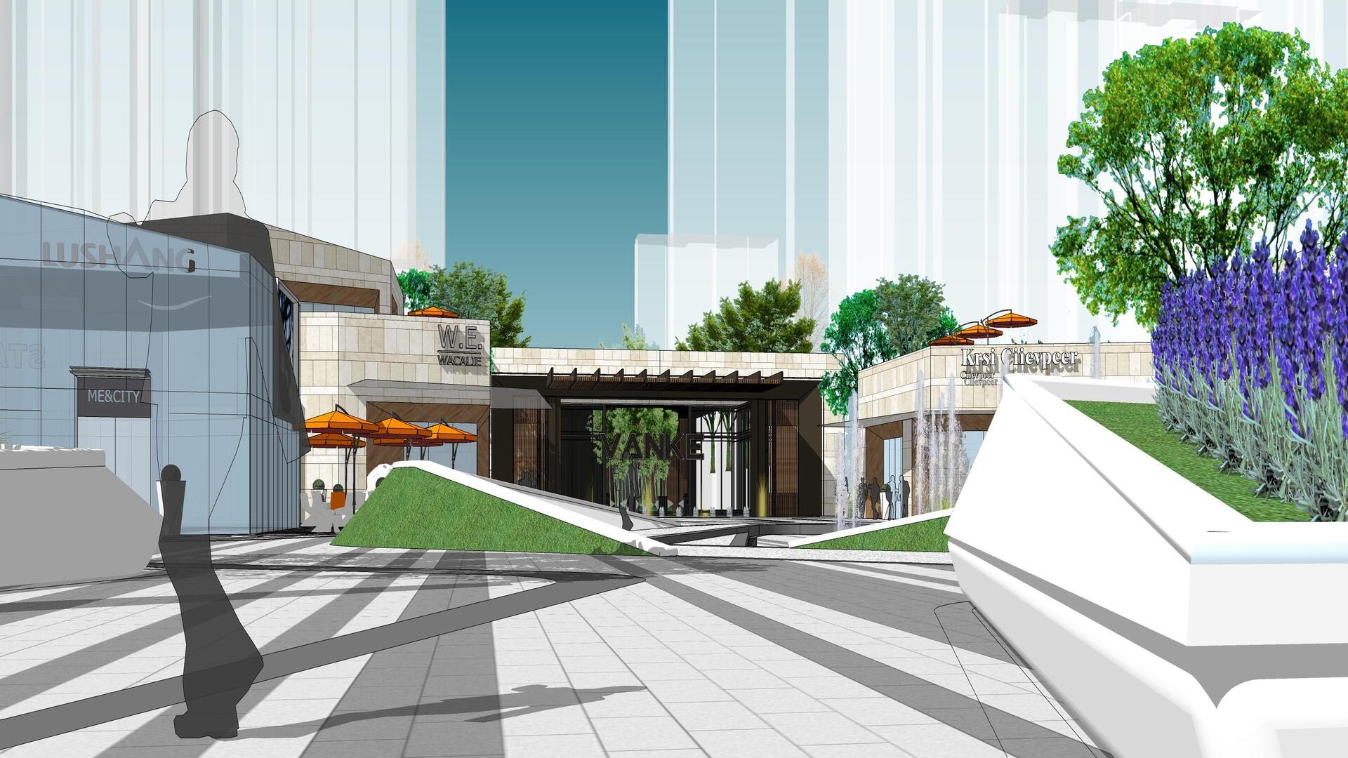 SHOPPING MALL LANDSCAPE ARCHITECTURE Model - TurboSquid 2210532
