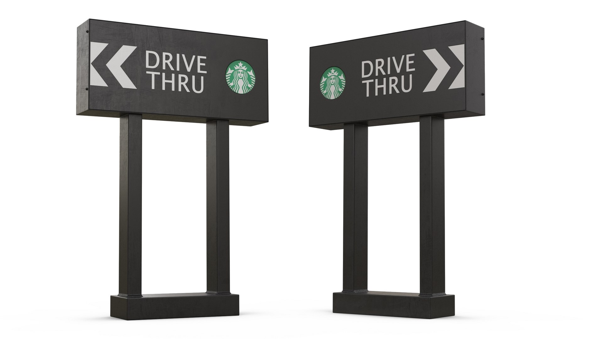 Starbucks Drive Thru Sign 3D Model - TurboSquid 2274500