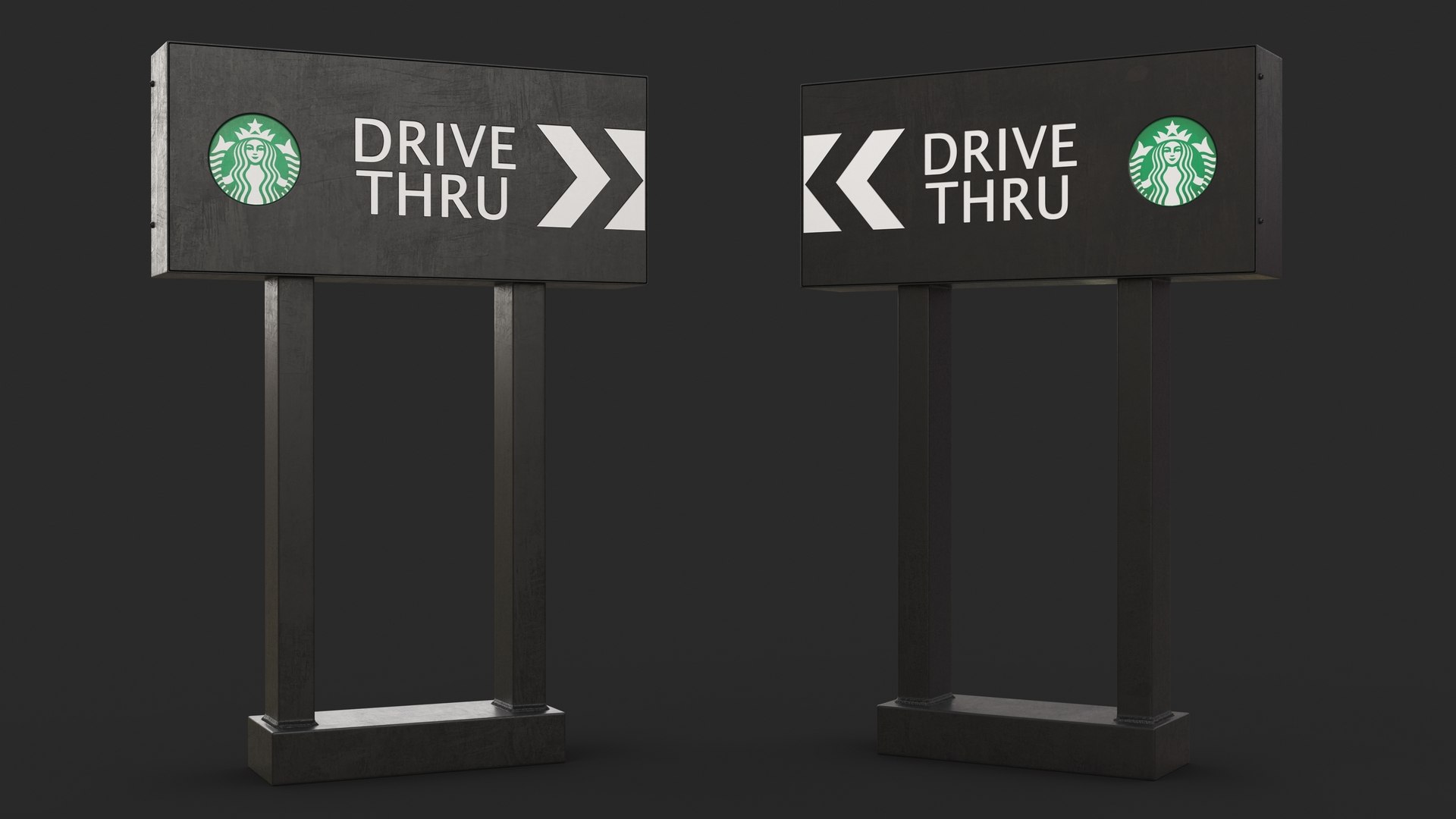 Starbucks Drive Thru Sign 3D Model - TurboSquid 2274500