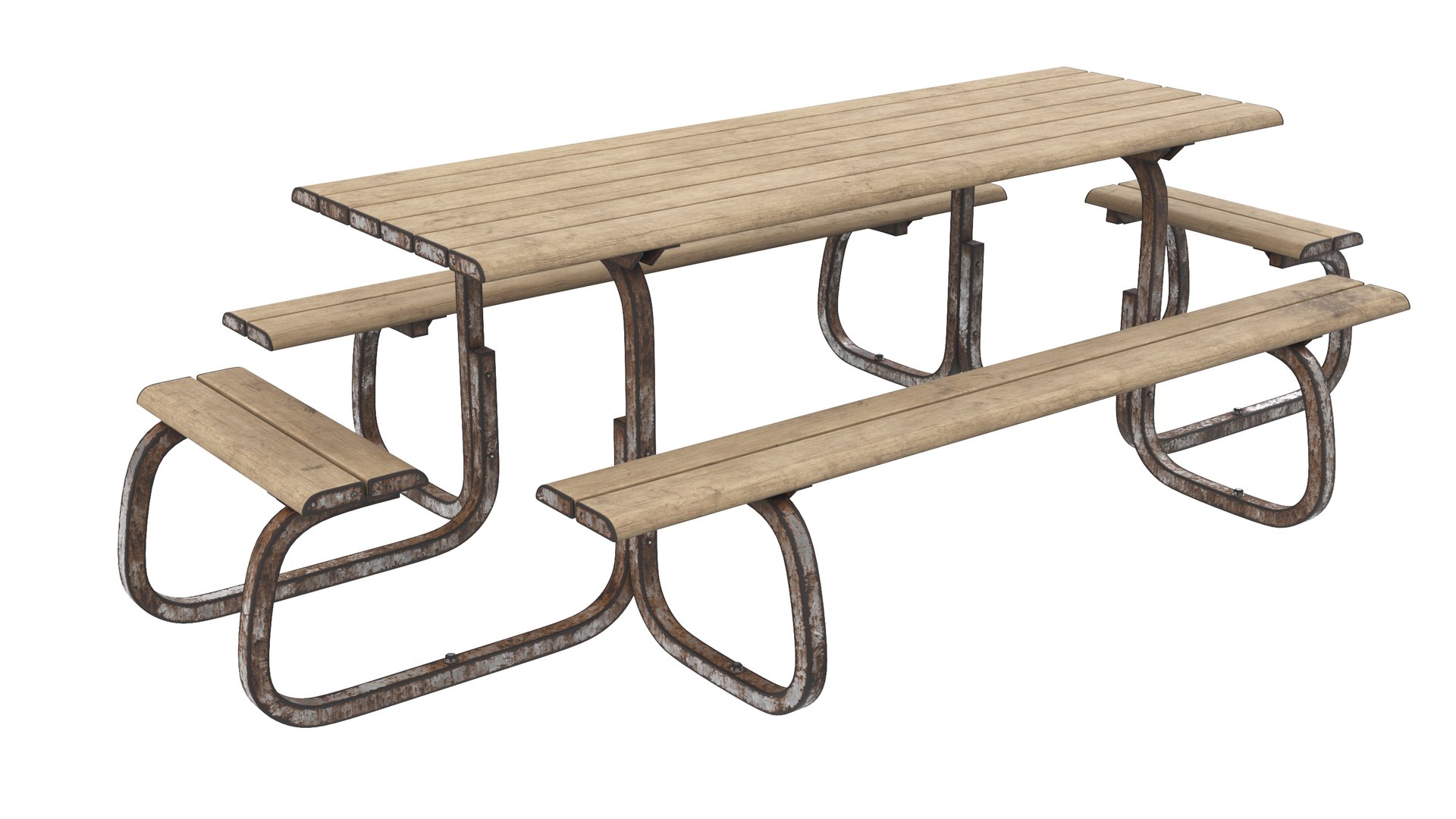 3D Rusted Park Table - TurboSquid 2199251
