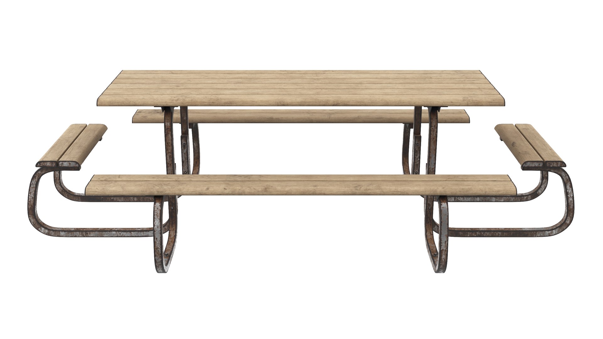 3D Rusted Park Table - TurboSquid 2199251