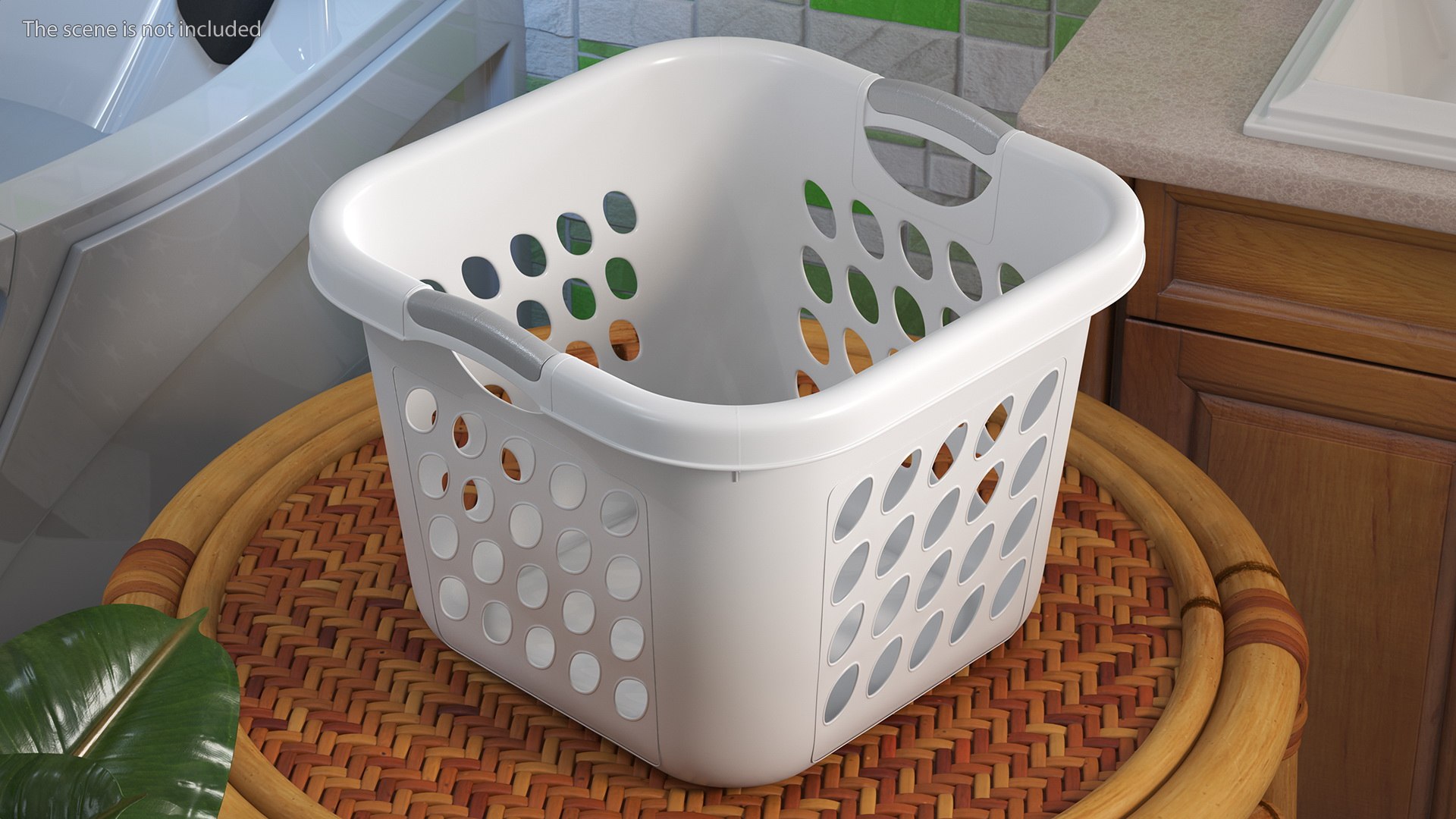3D Plastic Laundry Basket Square White - TurboSquid 1872192