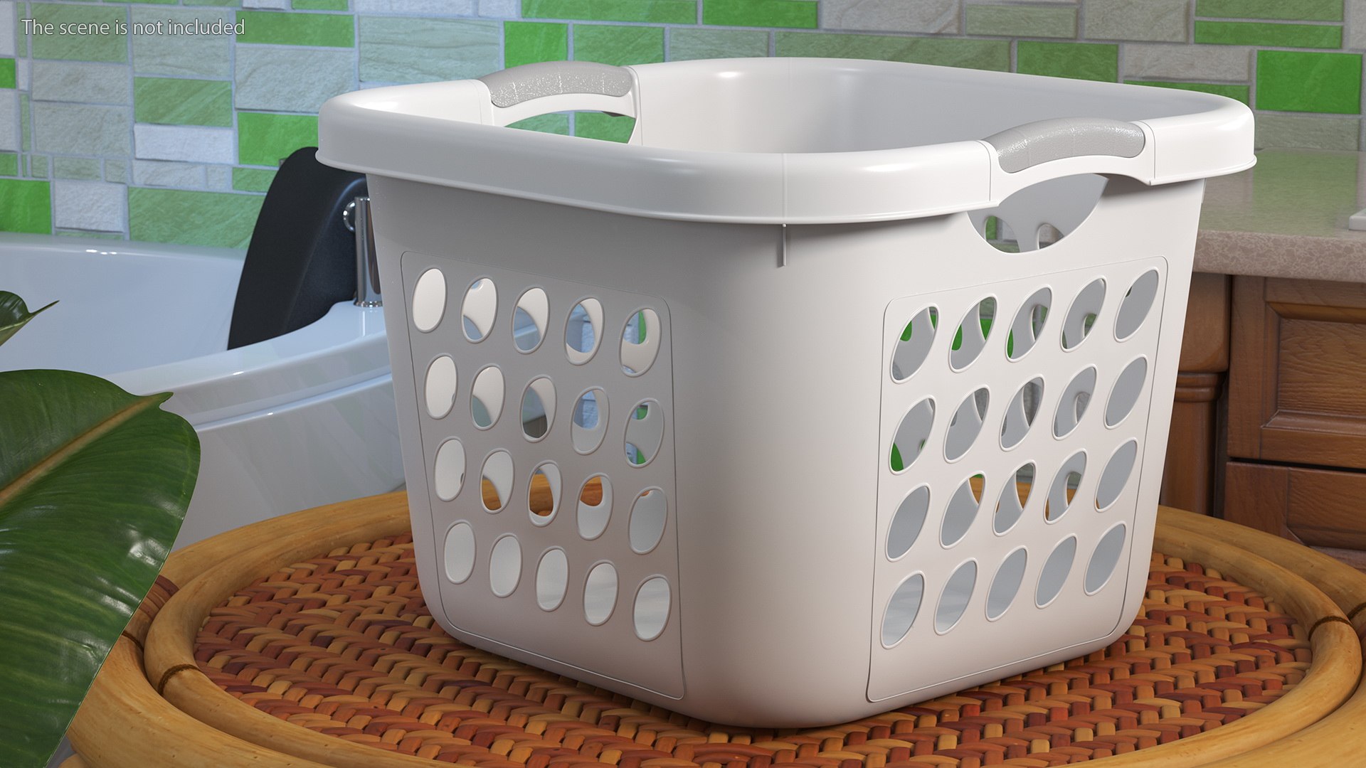 3D Plastic Laundry Basket Square White - TurboSquid 1872192