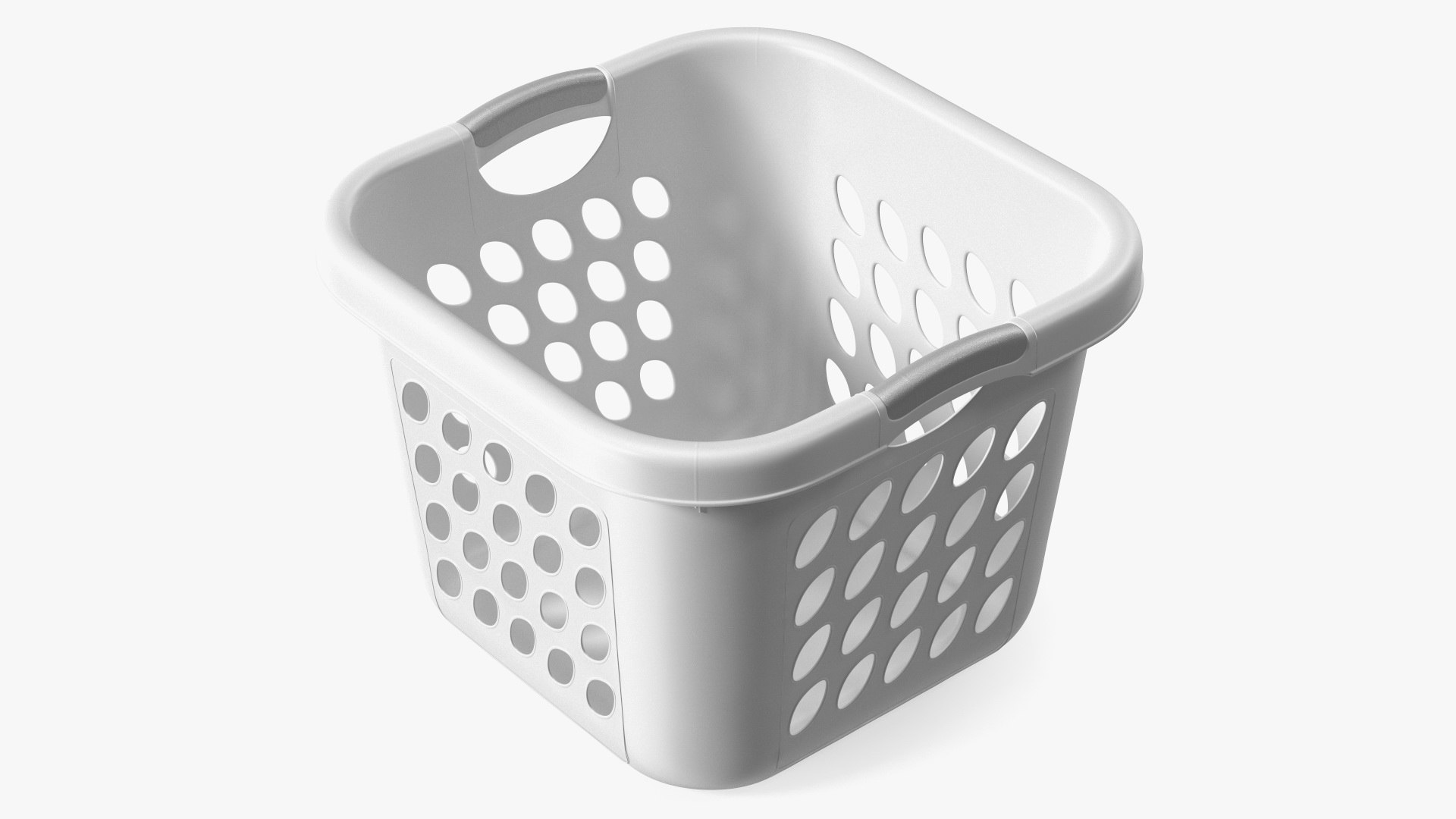 3D Plastic Laundry Basket Square White - TurboSquid 1872192