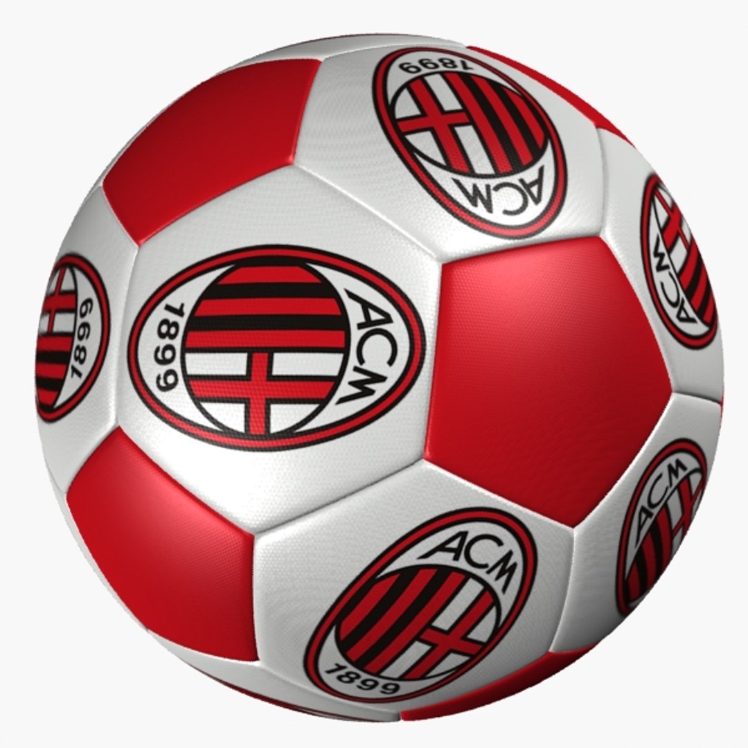 3d Model Soccer Ball Ac Milan
