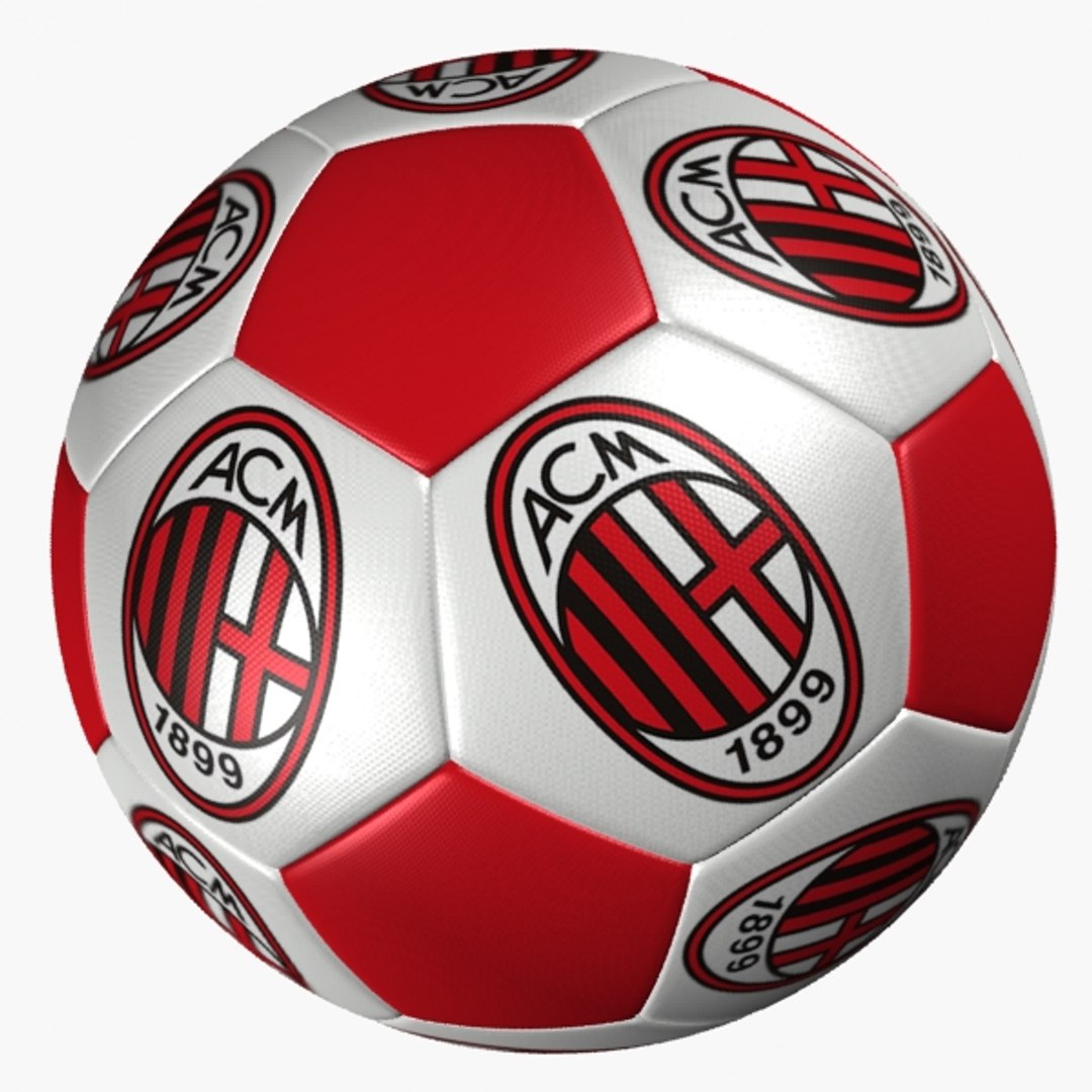 3d Model Soccer Ball Ac Milan