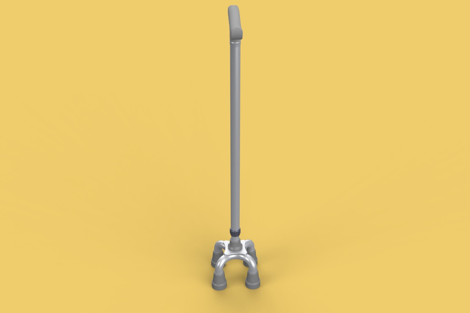 QUAD WALKING CANE QUADRIPOD AID ELDERLY STICK POLE FEET FOUR LEG 3D ...