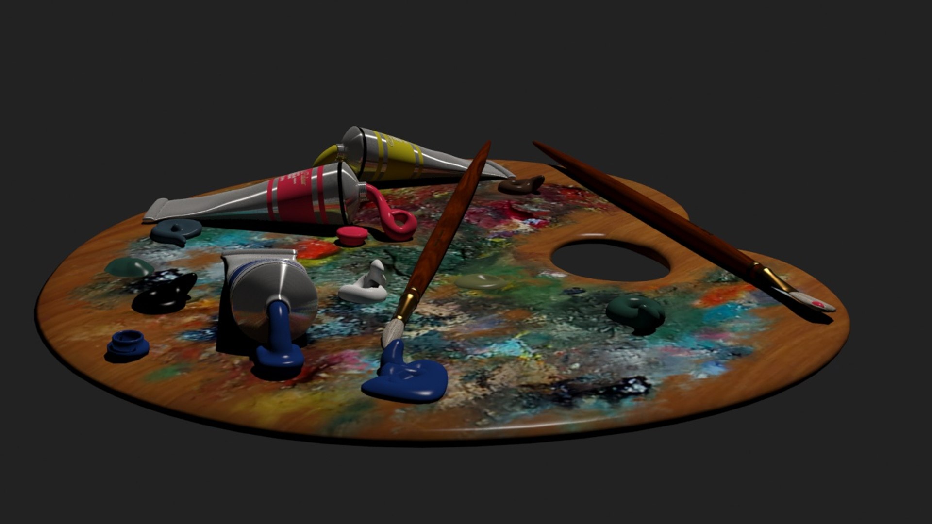 Artist Palette 3d Model