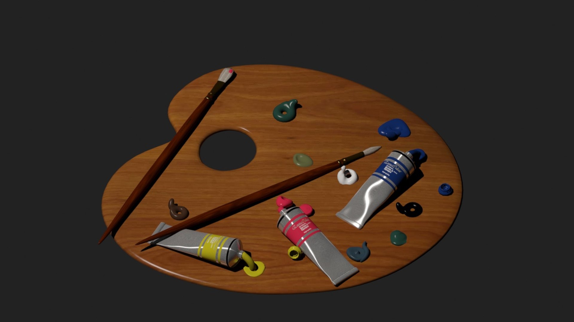 Artist Palette 3d Model