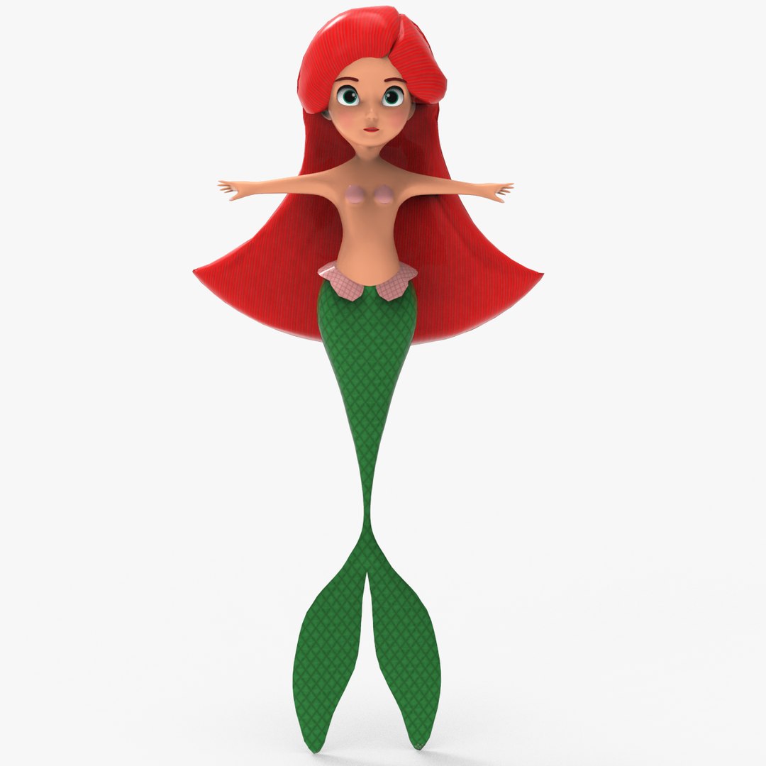Mermaid Cartoon 3D Model Rigged 3D Model - TurboSquid 1819166