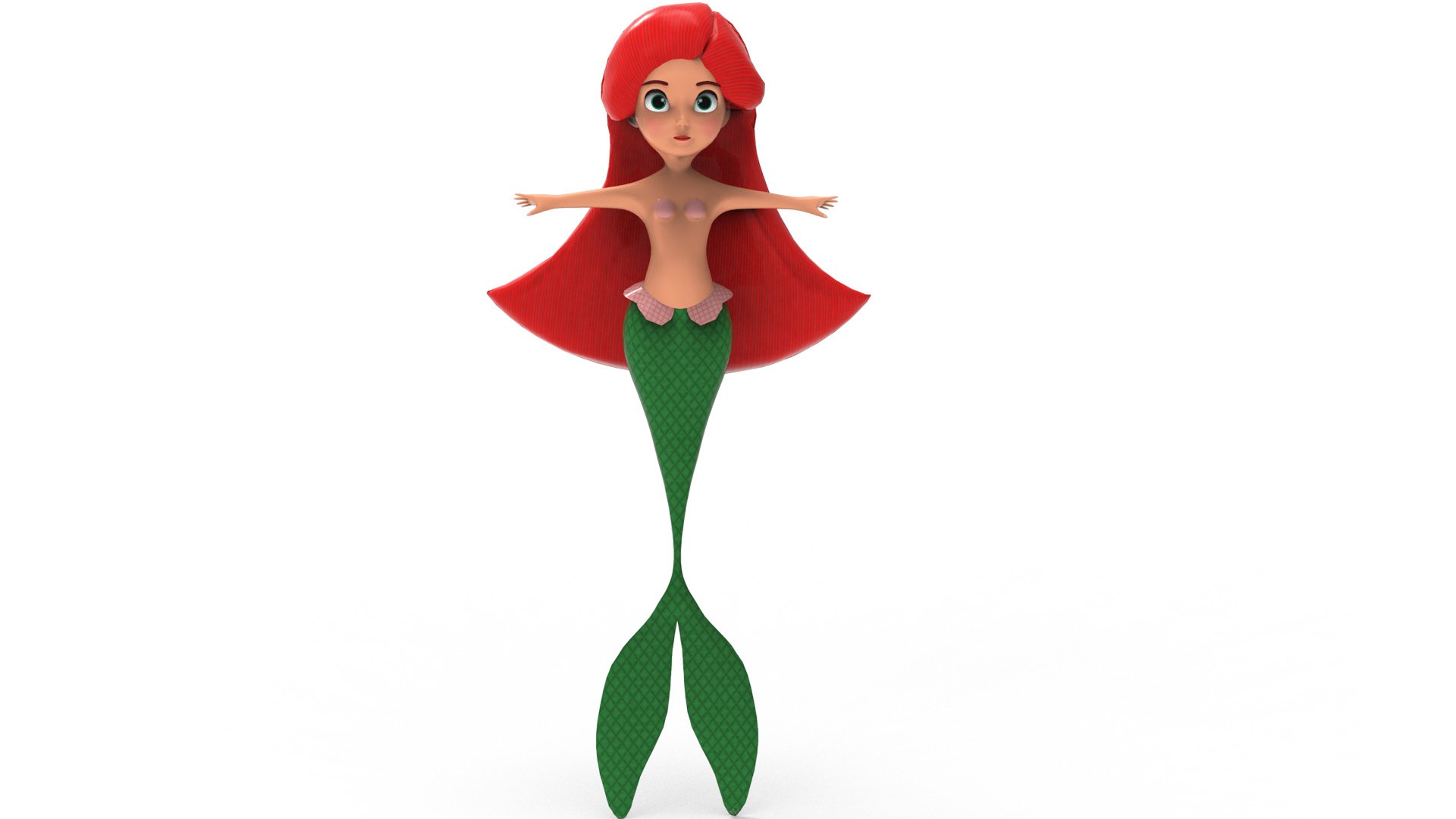 Mermaid Cartoon 3D Model Rigged 3D Model - TurboSquid 1819166