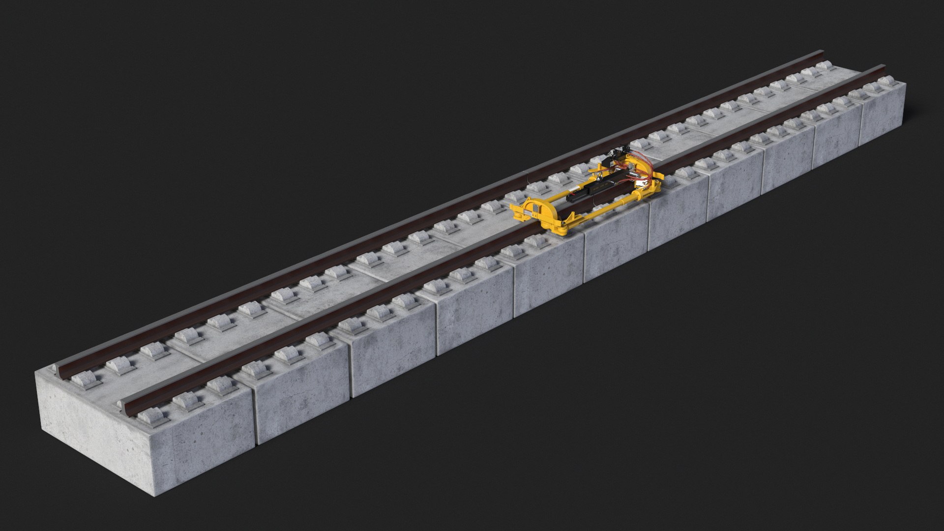 3D Enerpac Rail Puller Mounted On Track - TurboSquid 2411151