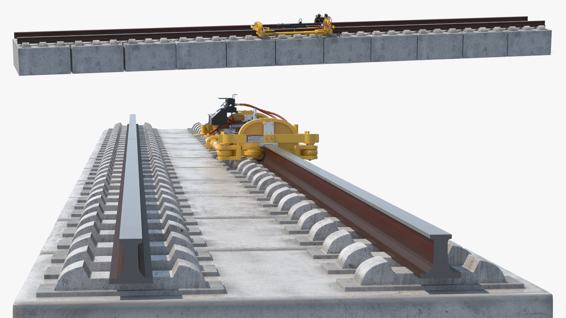 3D Enerpac Rail Puller Mounted On Track - TurboSquid 2411151