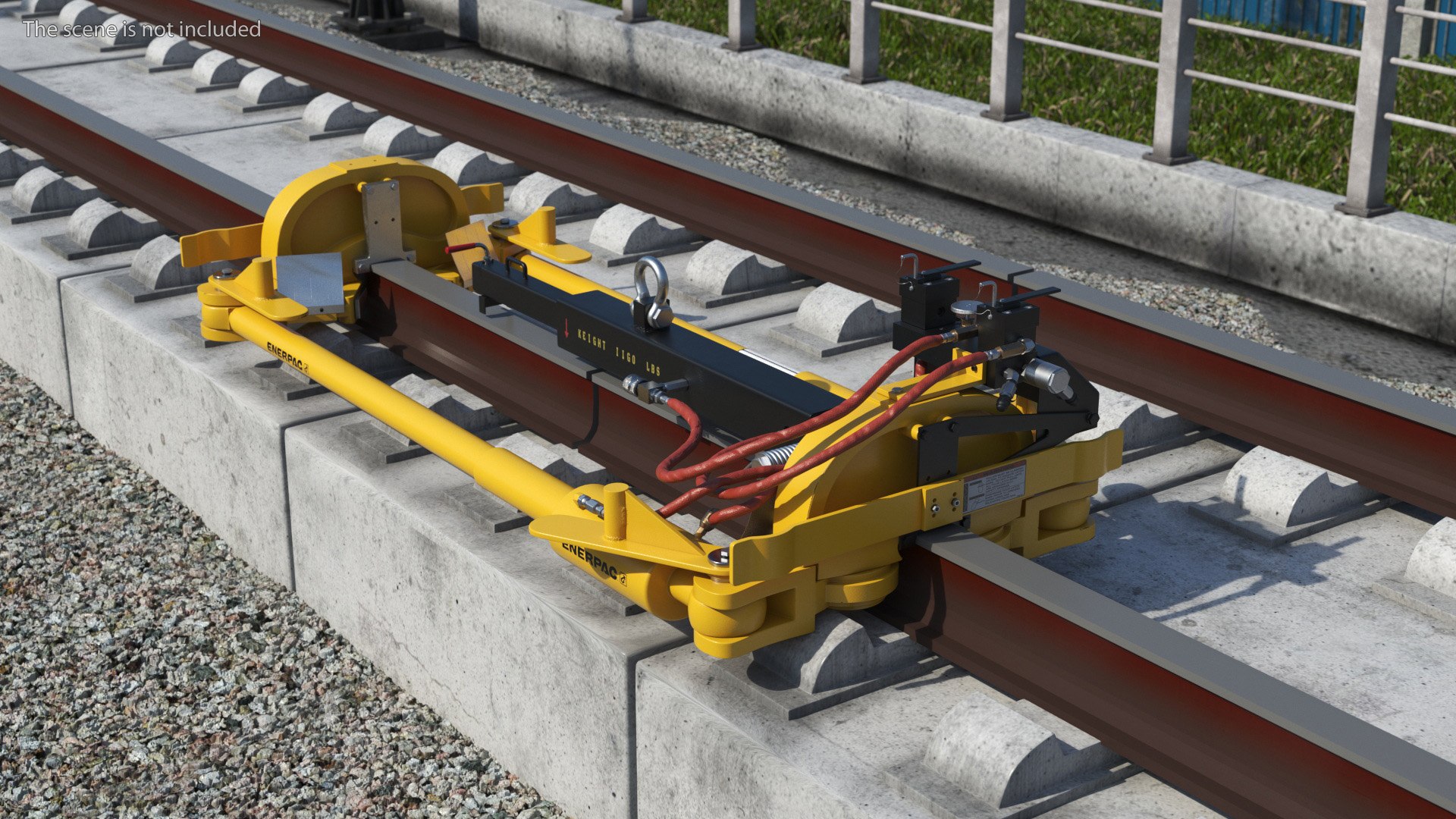 3D Enerpac Rail Puller Mounted On Track - TurboSquid 2411151