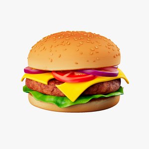 Download Free & Premium Cartoon Burger 3D Models | TurboSquid