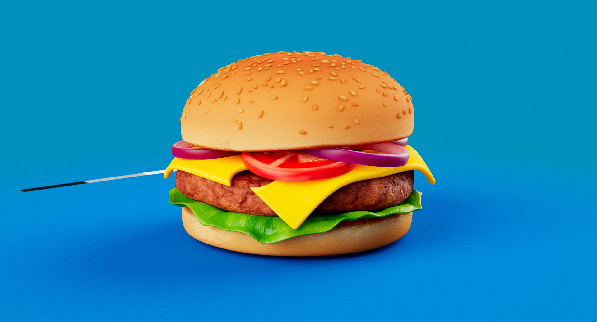 3D cartoon burger - TurboSquid 1519282